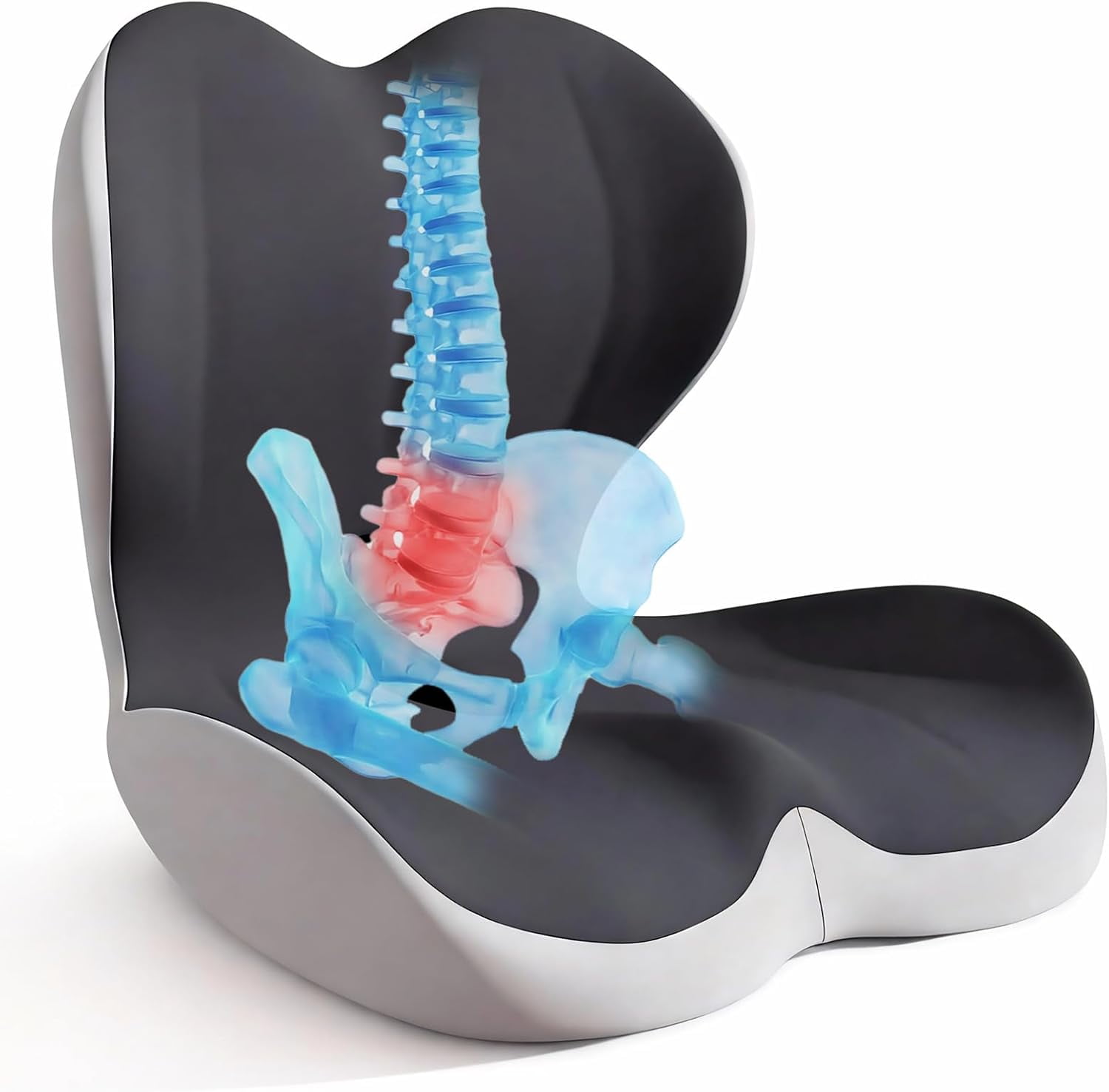 Seat Cushion for Office Chair and Car, Back & Tailbone Pain Relief ...