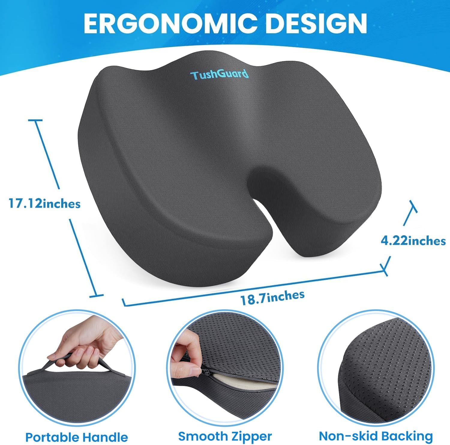 Seat Cushion, Office Chair Cushions, Car Seat Cushion, Non-Slip ...