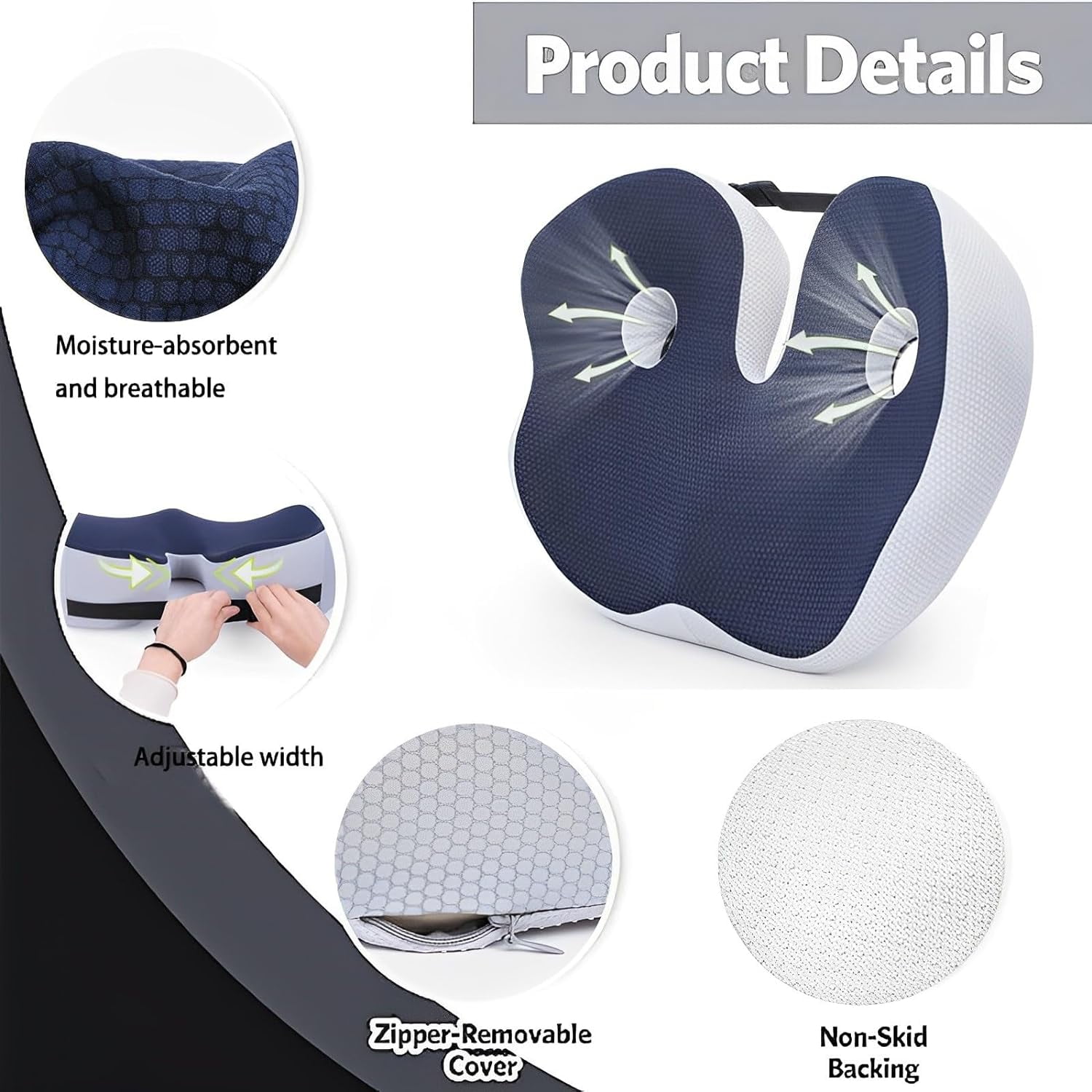 Seat Cushion, Seat Cushion for Sit Bone and Back Pain Relief, Butt ...