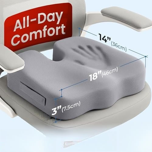 Seat Cushion for Tailbone Pain Relief – Memory Foam Cushion for Coccyx ...