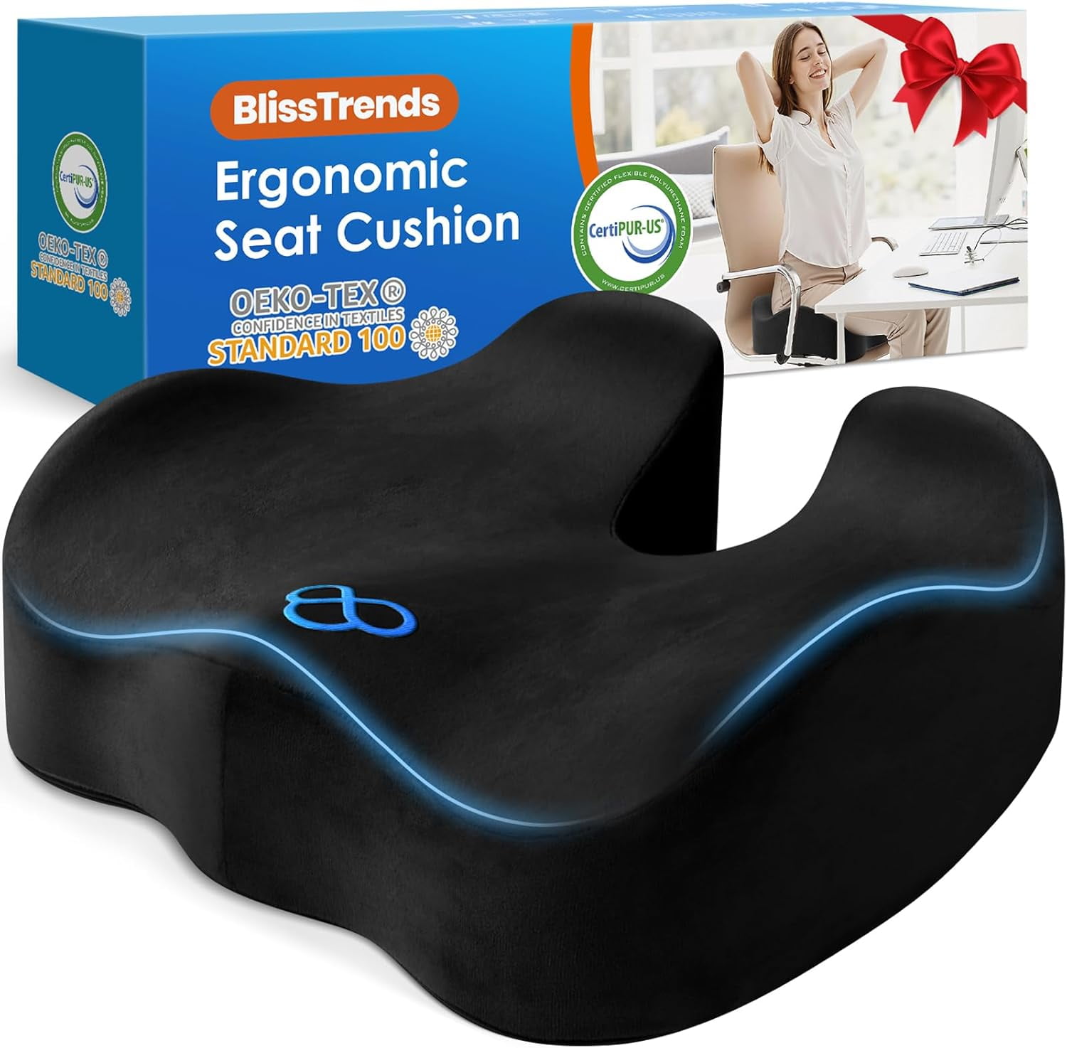 Seat Cushion,Thick Memory Foam Cushions for Office Chair, Car Seat ...