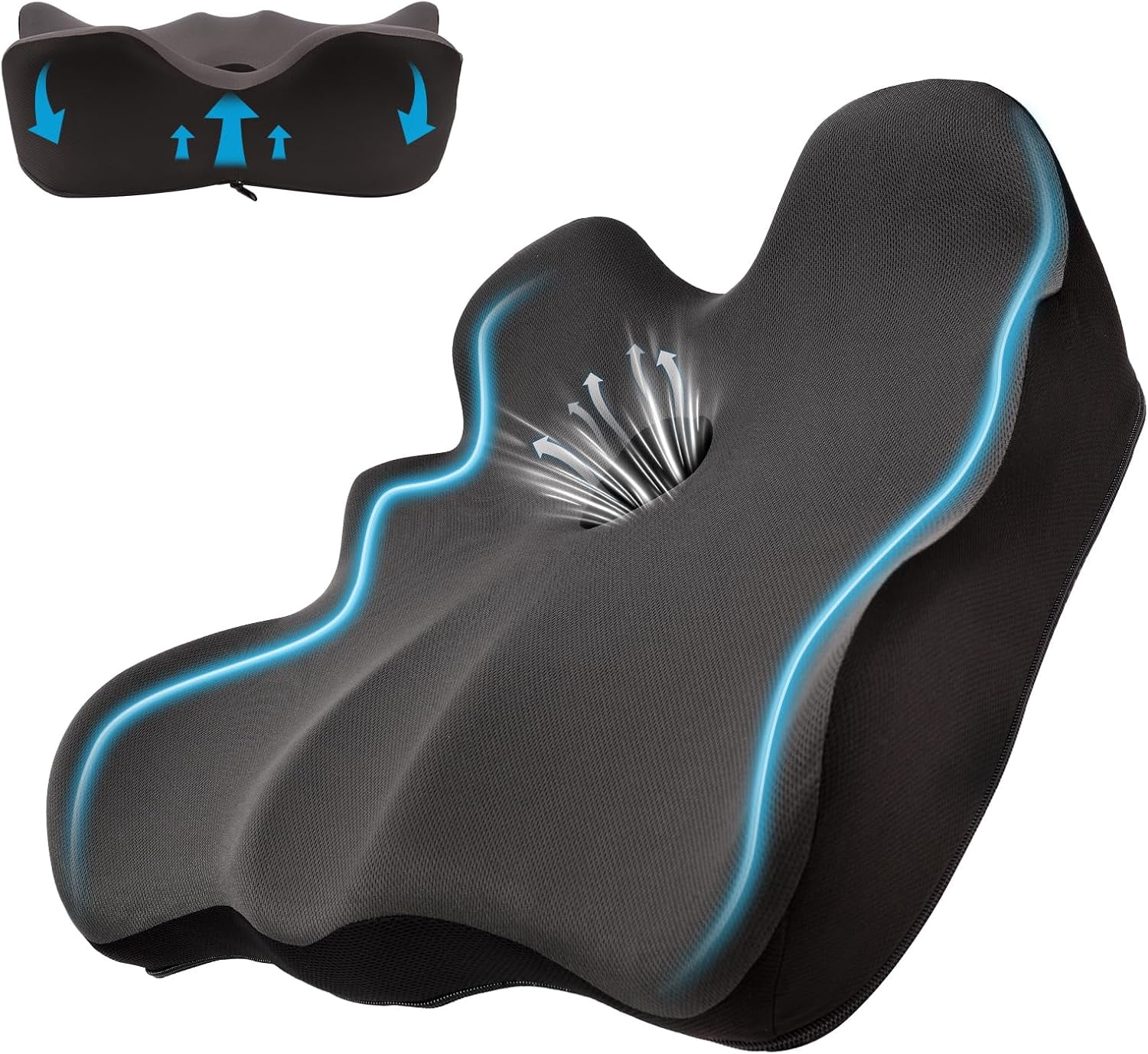 Seat Cushion, X-Large Memory Foam Office Chair Cushion, for Pressure ...