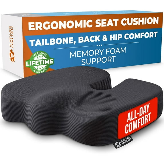Seat Cushion for Office Chairs - Tailbone, Coccyx Pain Relief Butt ...
