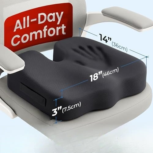 Seat Cushion for Office Chairs - Tailbone, Coccyx Pain Relief - Butt ...