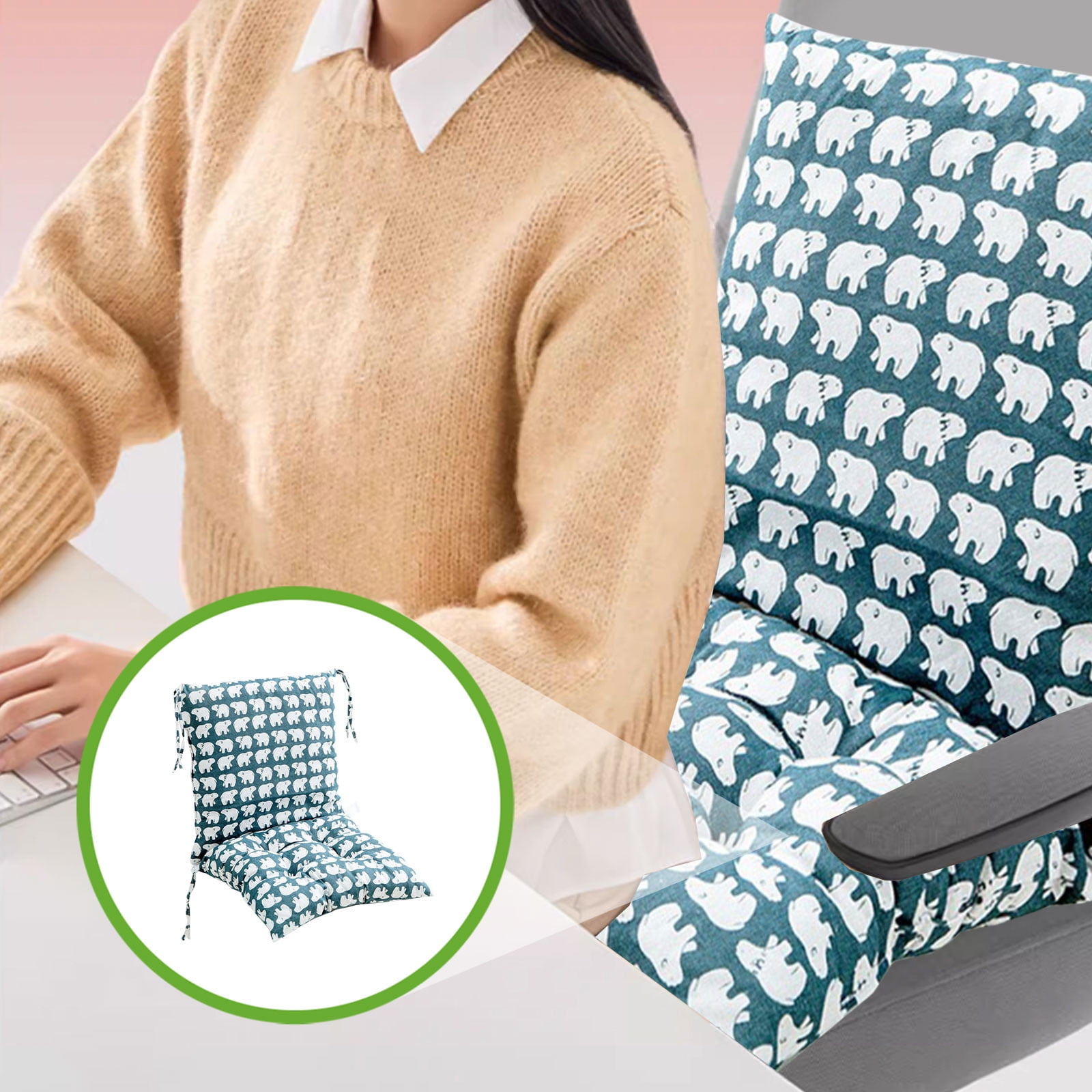Seat Cushions for Long Sitting Office Chair Cushion with Back Support Lazy Sofa Bedroom Chair ...