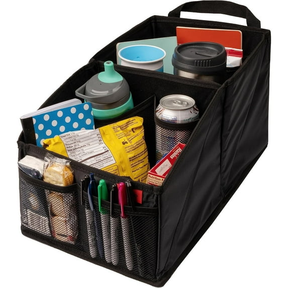 Seat Organizer - Built-In Cup Holders & Mesh Pockets - Foldable Seat ...