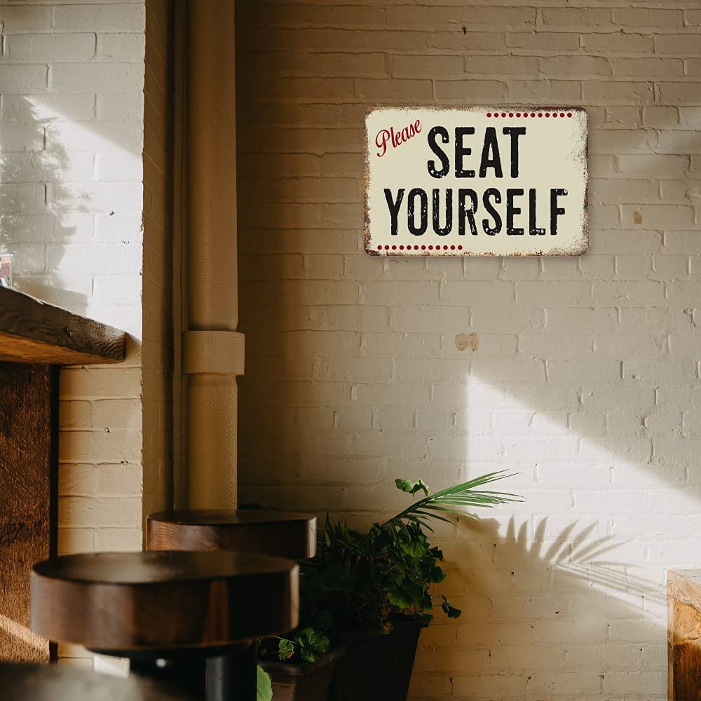 Seat Yourself Sign Restaurant Wall Décor Vintage Signs Bathroom Funny ...