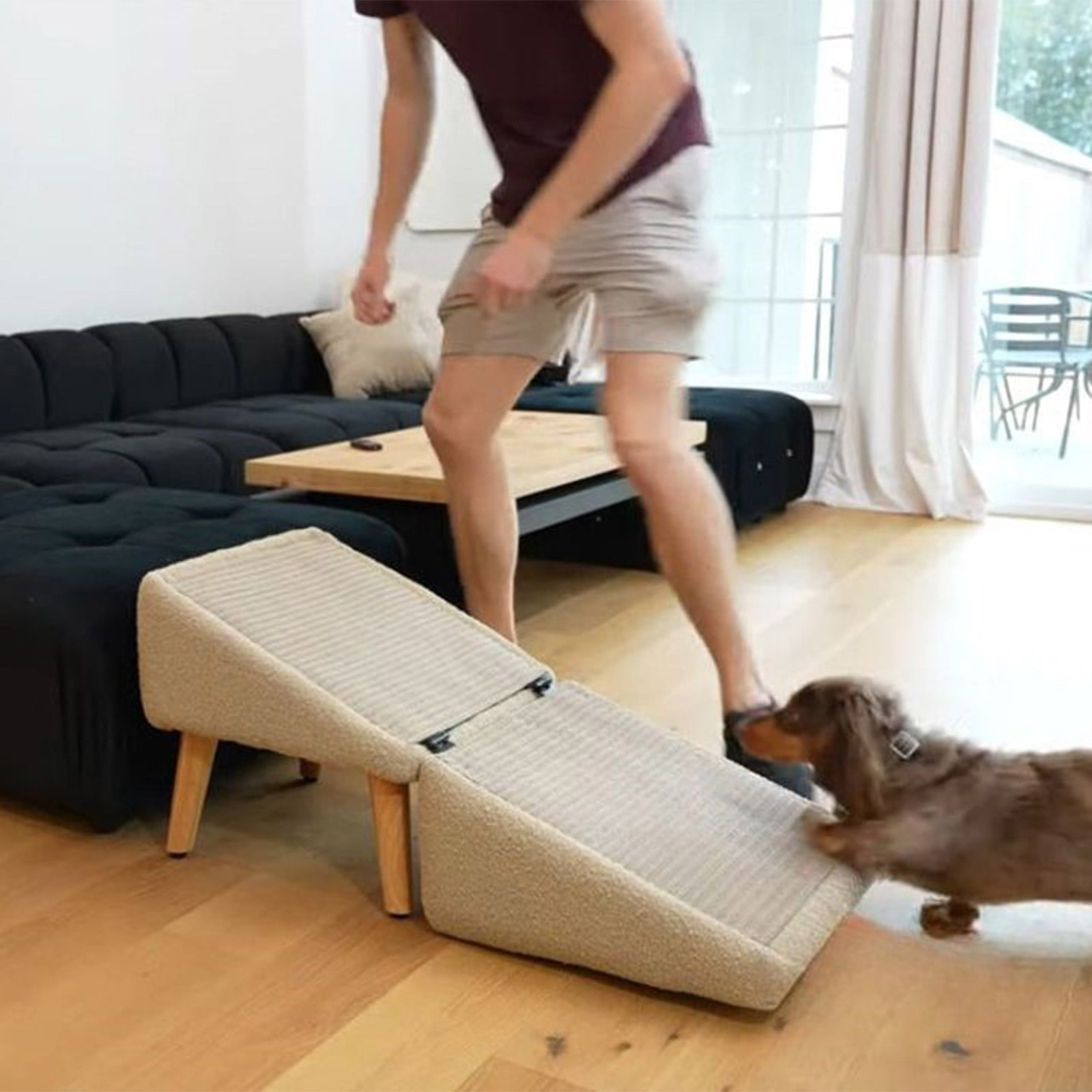 SeatMate Split Ramp Foldable Pet Steps and Ramp for Bed or Couch, Non ...