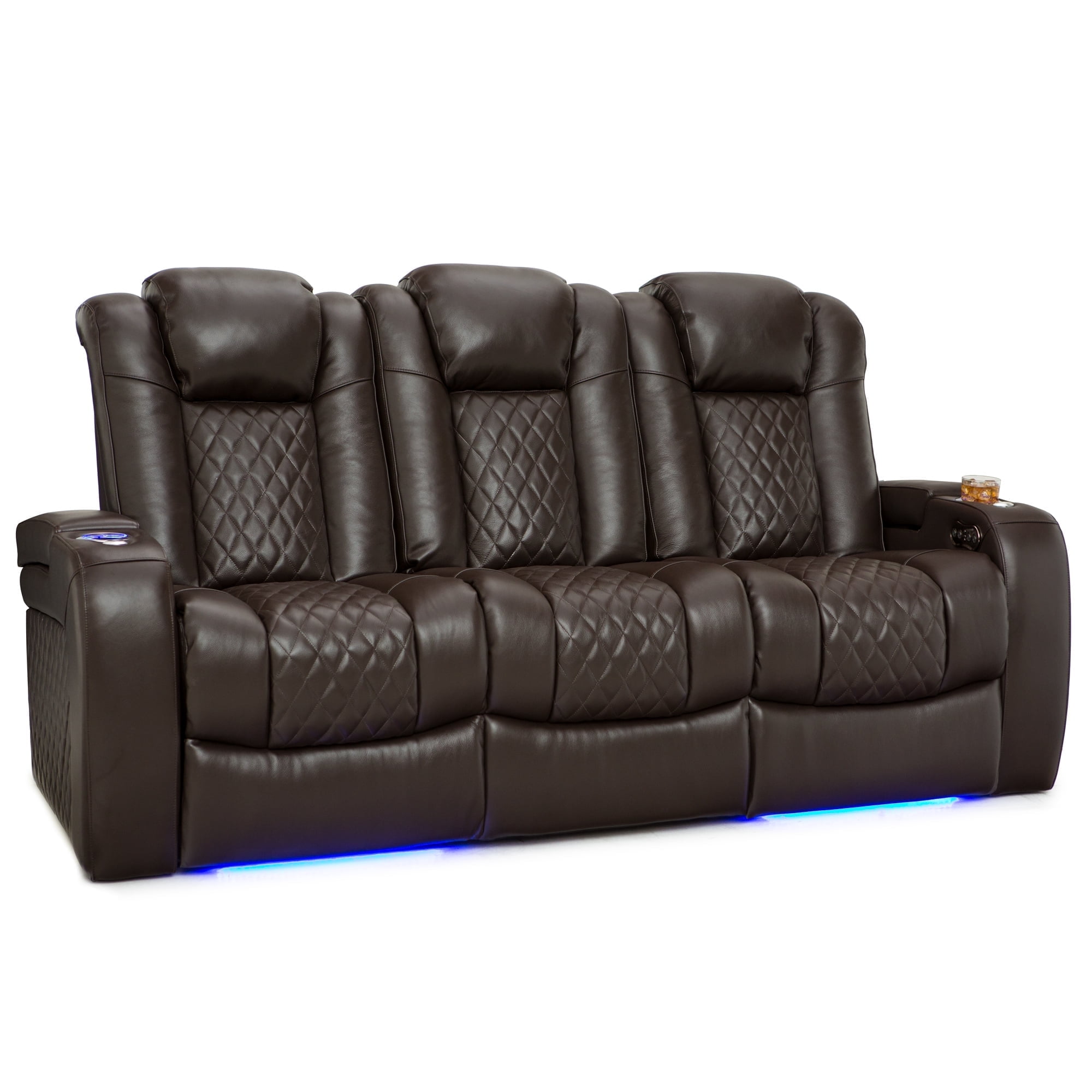 Seatcraft Anthem Home Theater Leather Sofa Power Reclining 3-Row ...