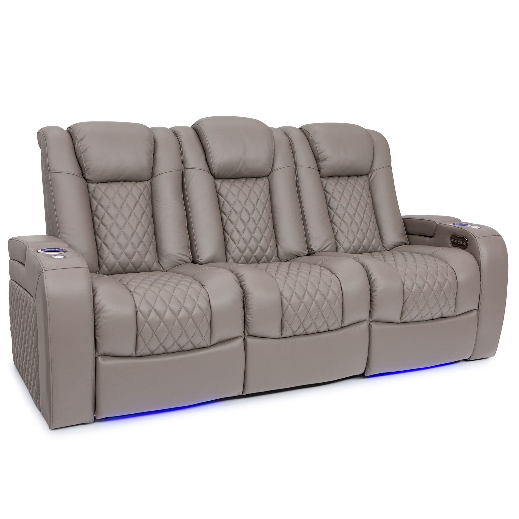 Seatcraft Anthem Home Theater Leather Sofa Power Reclining 2-Row ...