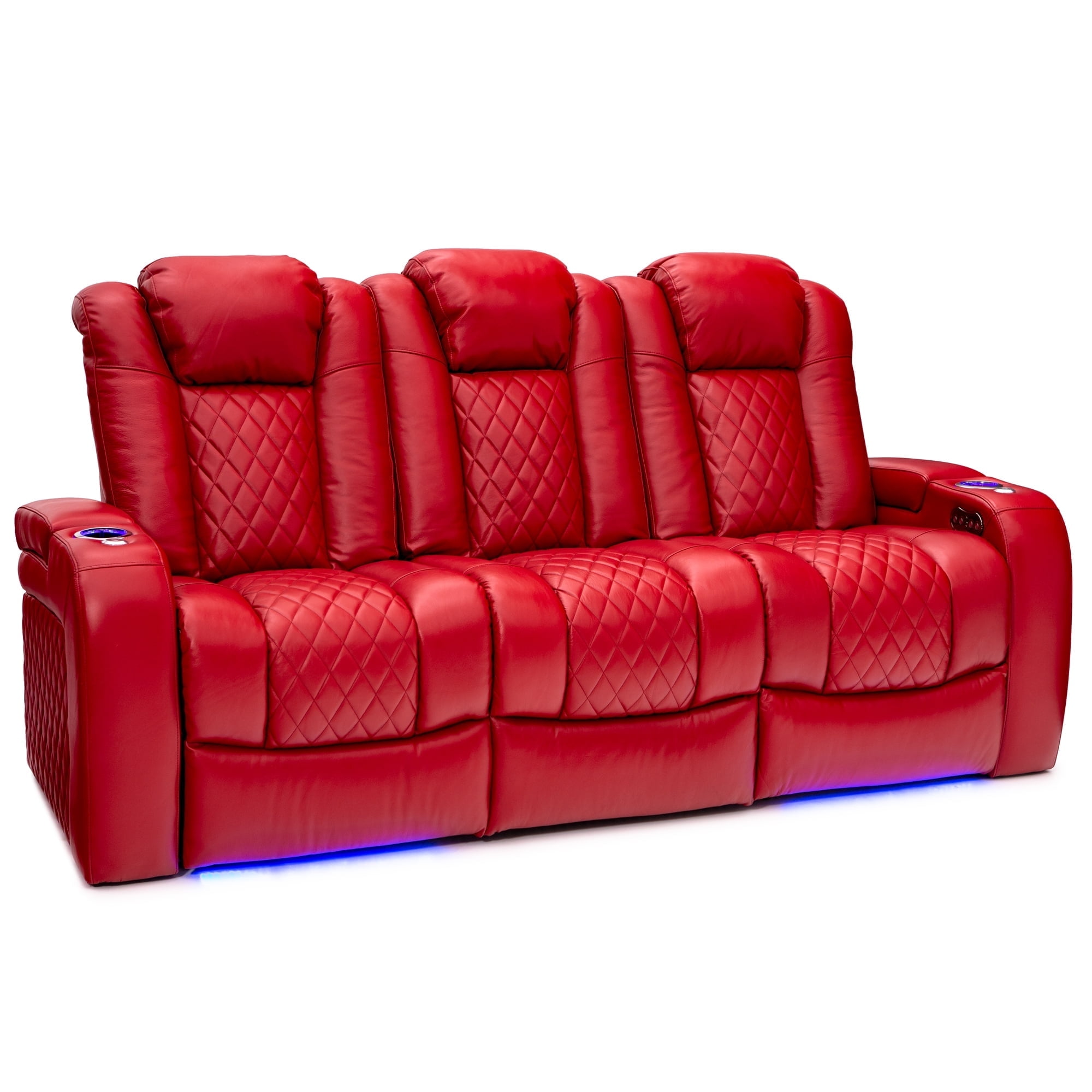 Seatcraft Anthem Home Theater Leather Sofa Power Reclining 3-Row ...