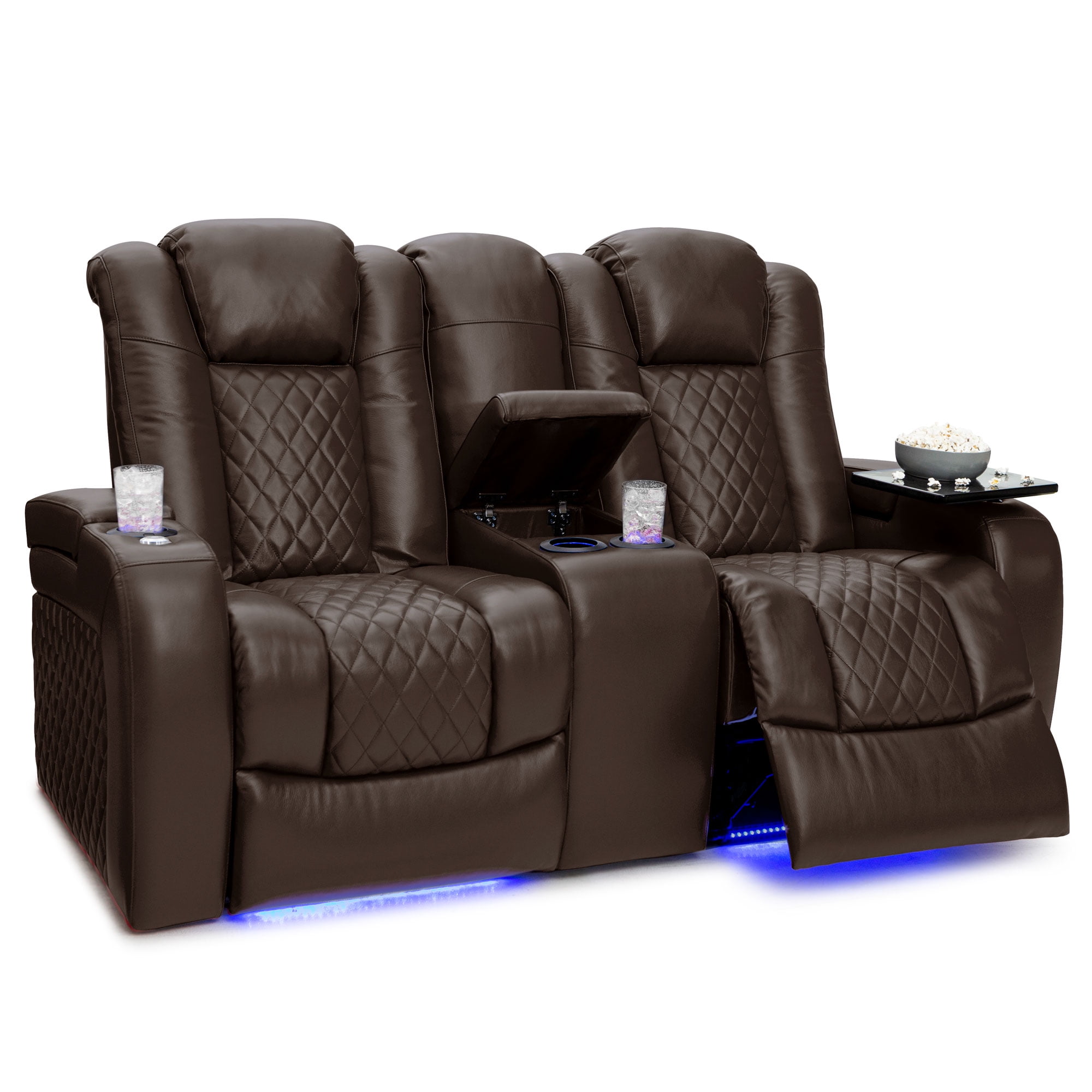 Seatcraft Euphoria Heat and Massage Loveseat, Italian Leather, Powered ...