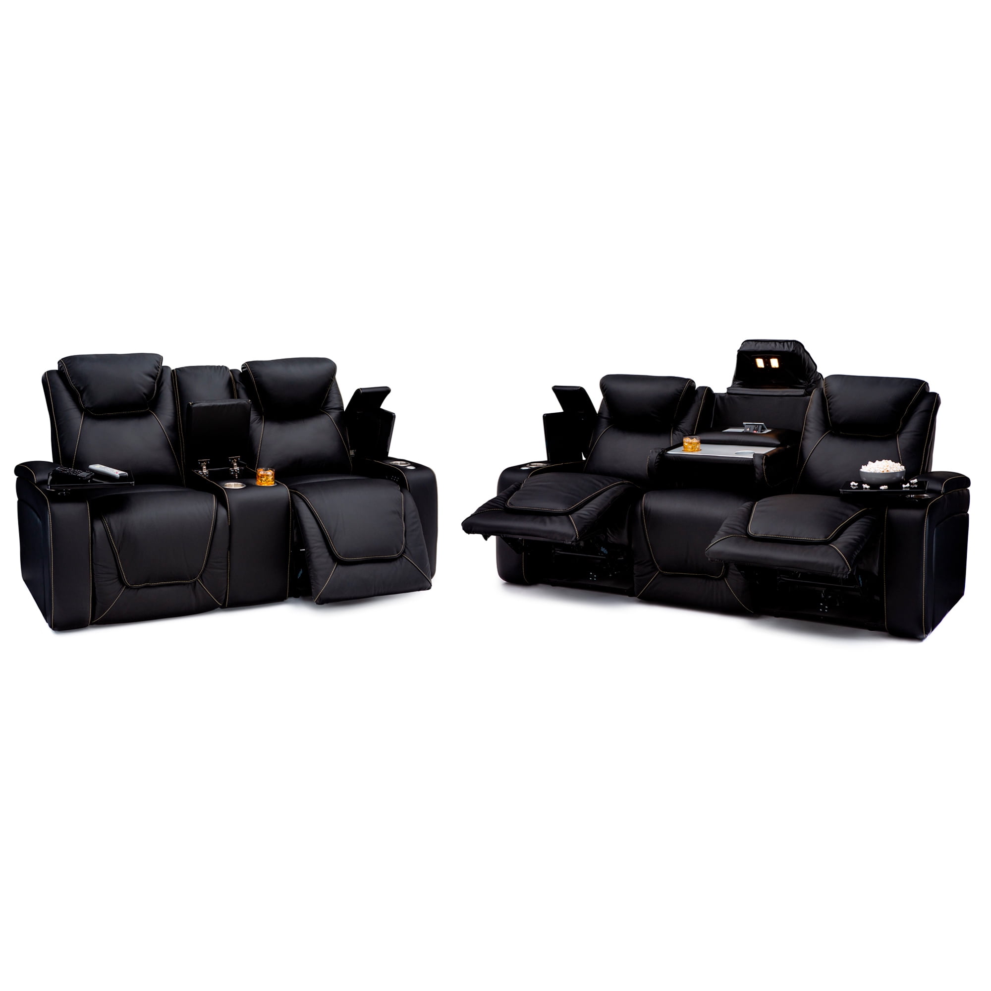 Seatcraft Vienna Italian Leather Sofa & Loveseat Powered Headrest ...