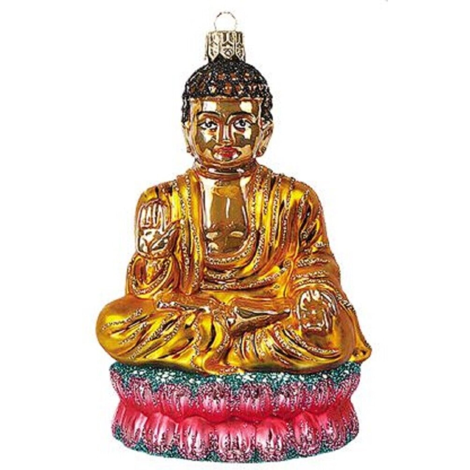 Seated Buddha Polish Glass Christmas Tree Ornament Religious Buddhism ...