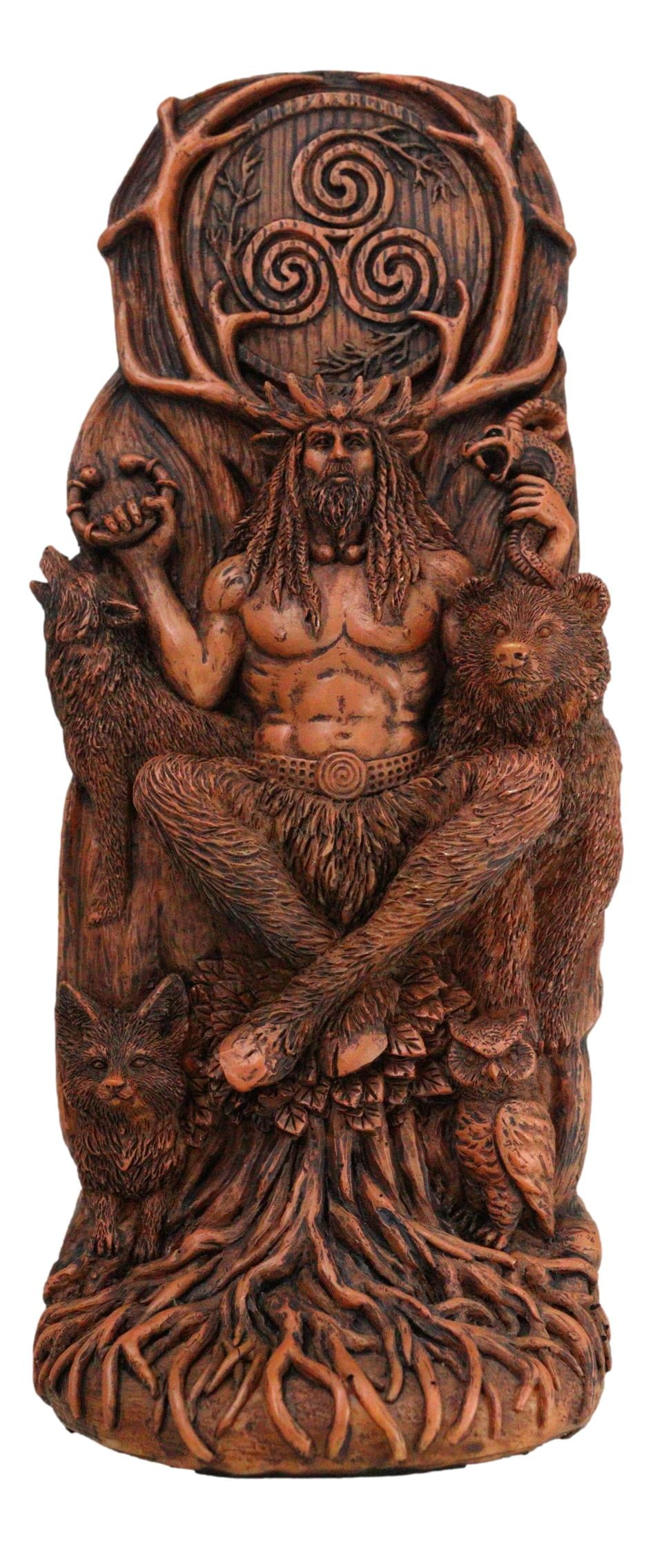 Seated Celtic Horned God Cernunnos Cobra Bear Wolf Owl Tree of Life ...