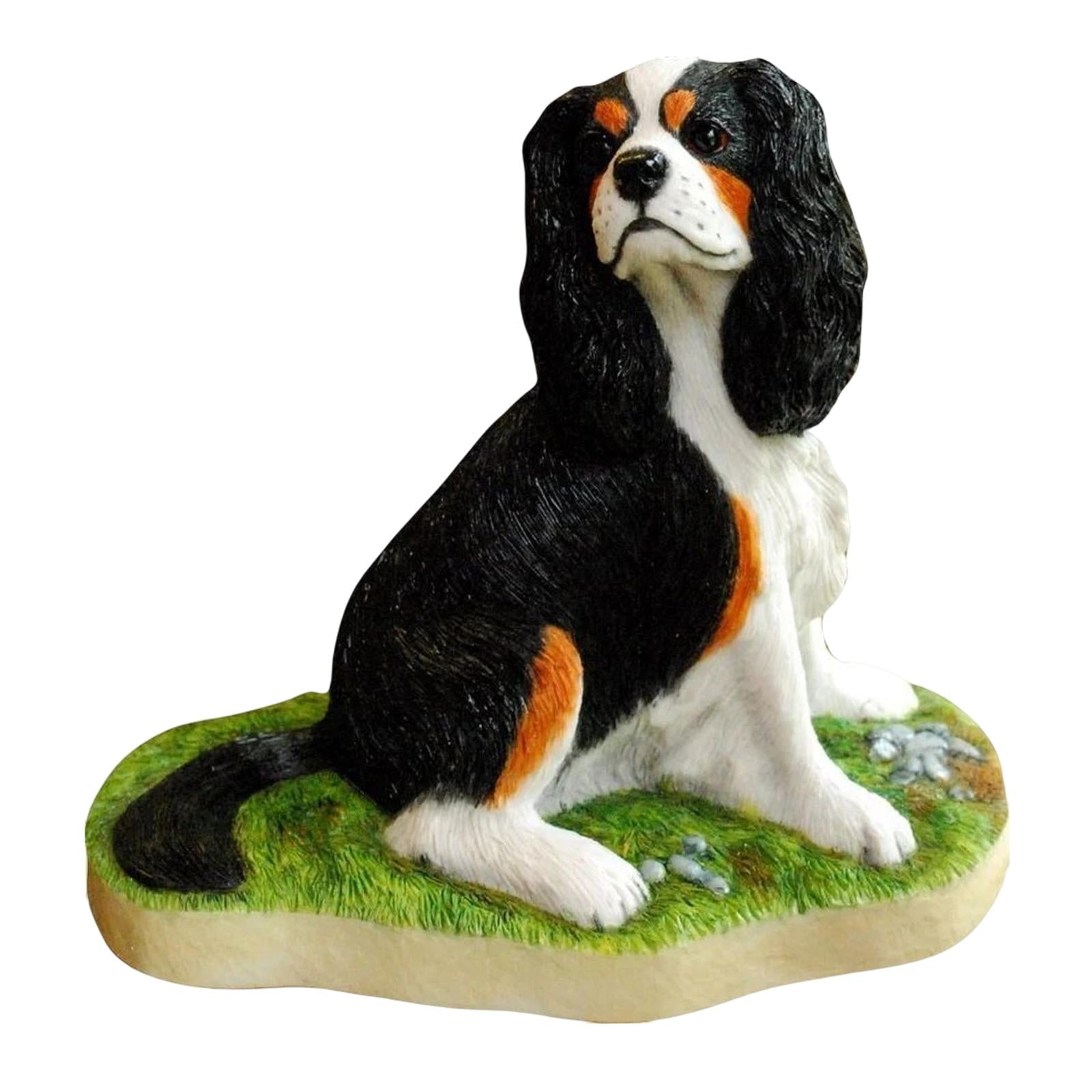 Seated King Charles Dog Statue Animal Sculpture Hand Painted Memorial ...