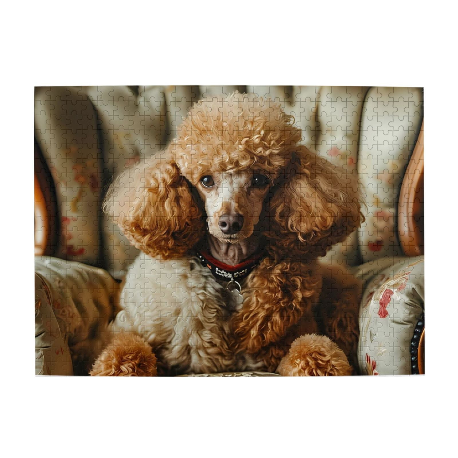 Seated Poodle Chair Collar 1000-Piece Wooden Jigsaw Puzzle for Adults ...