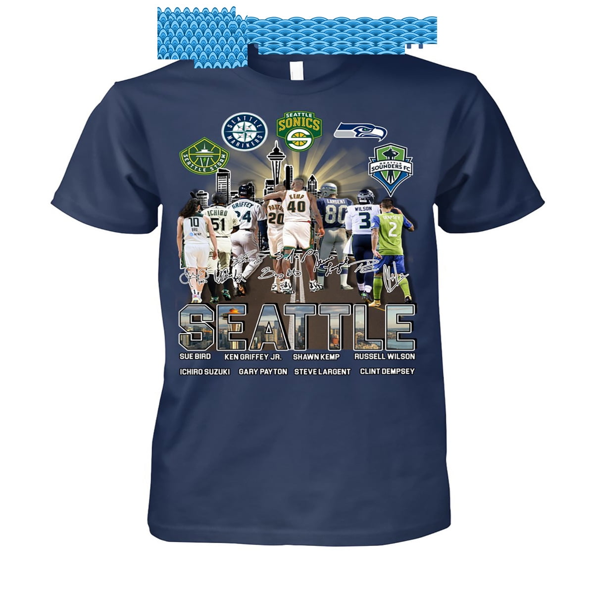 Seatle Storm Mariners Sonics Seahawks Sounders City Champions T Shirt ...