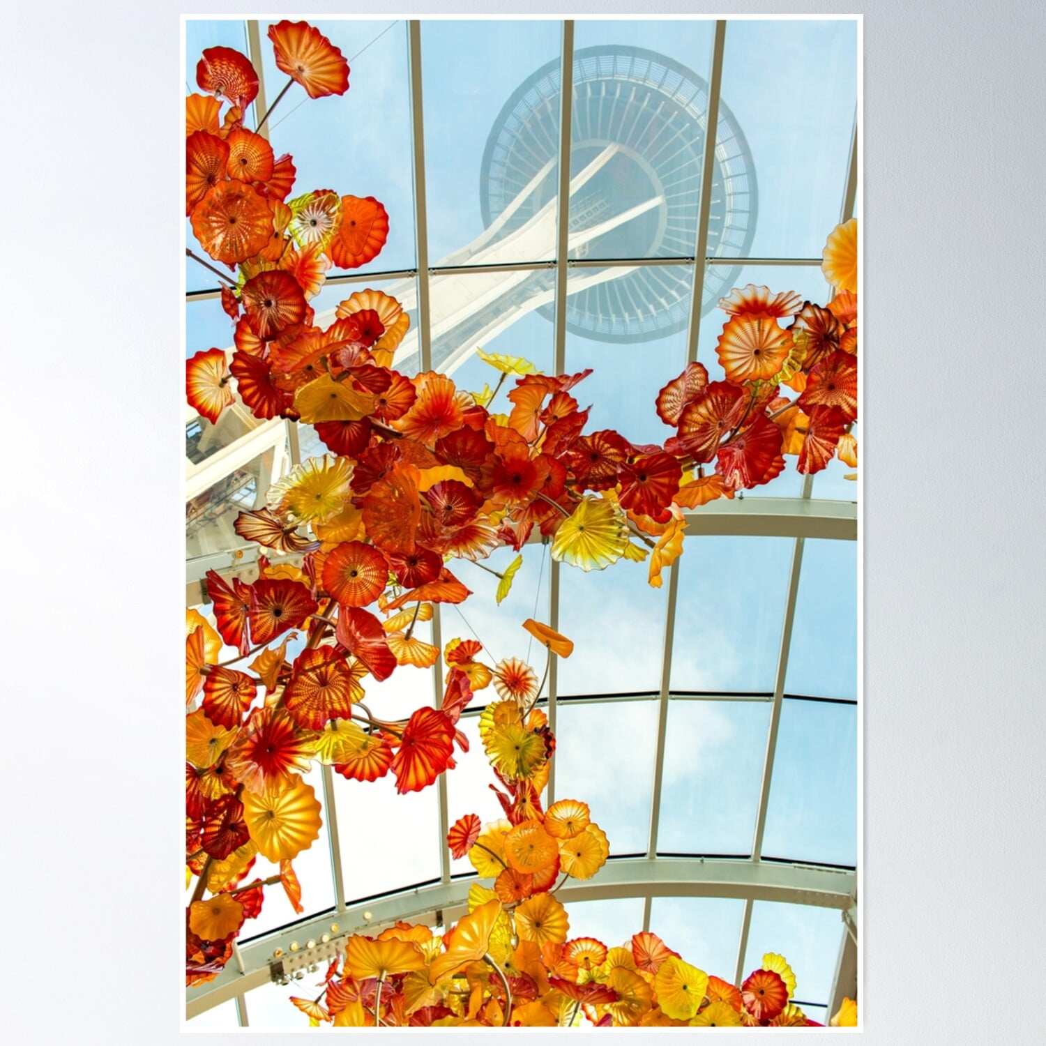 Seattle Amongst The Chihuly Poster Wall Art, Modern Wall Decor, 12x18 ...