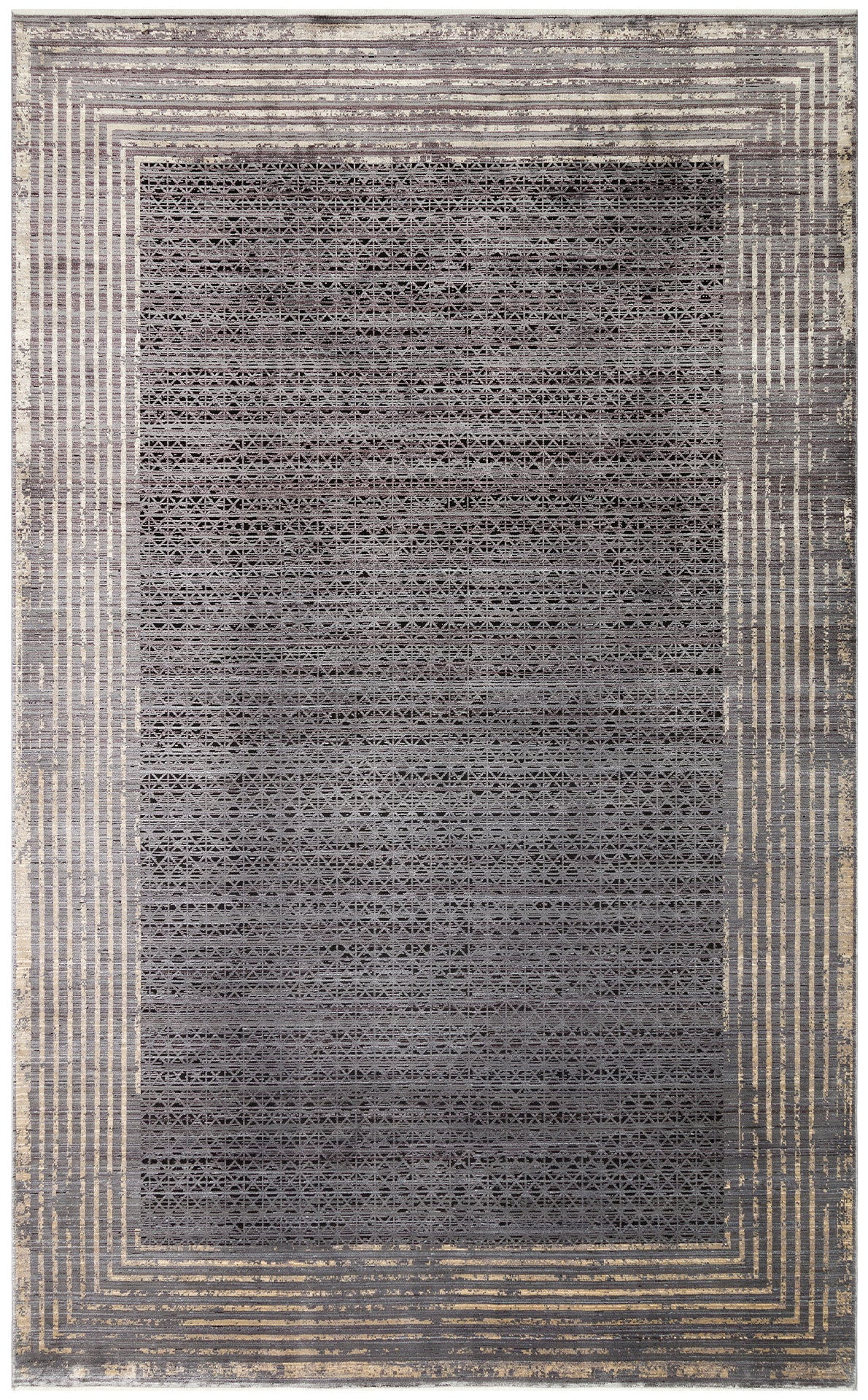 Seattle Anthracite Oriental Viscose Area Rugs for Living Room Jacquard ...