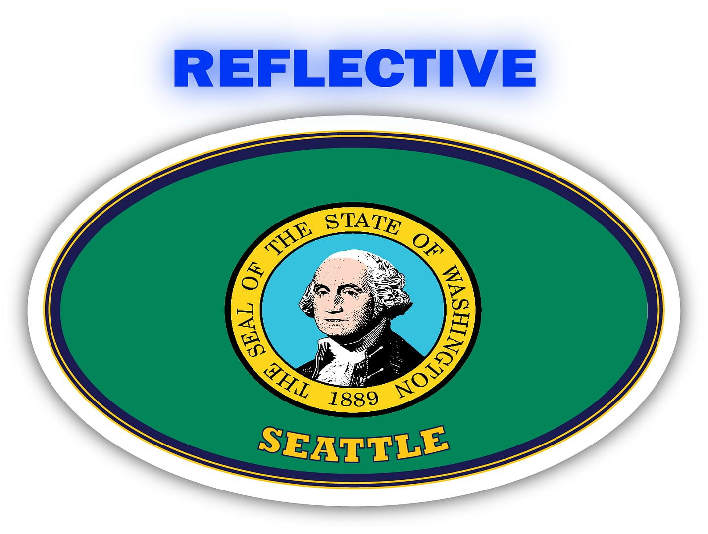 Seattle City Washington State Flag | WA Flag King County Oval State ...