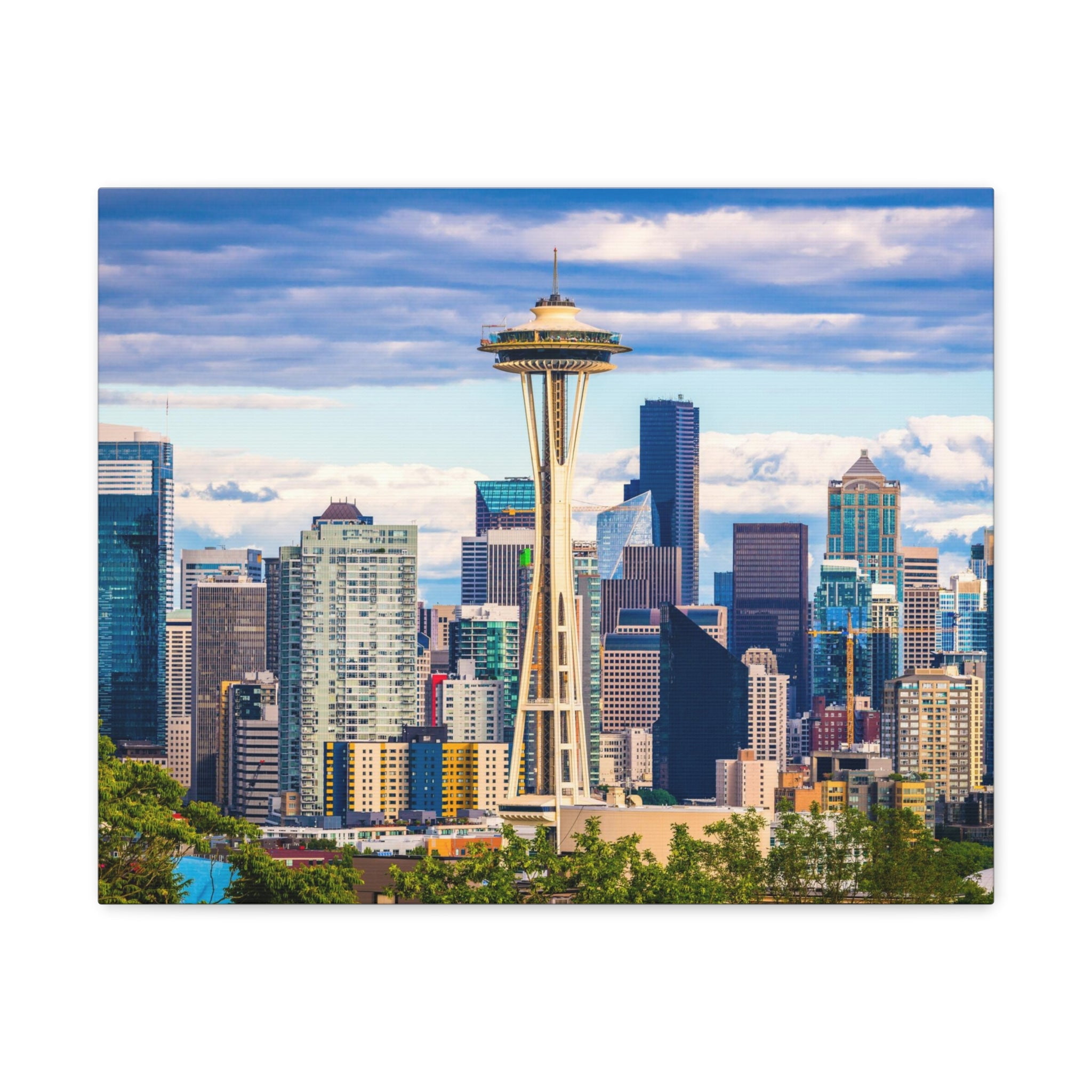 Seattle Daytime Skyline Canvas Artwork Breathtaking Stunning Cityscape ...