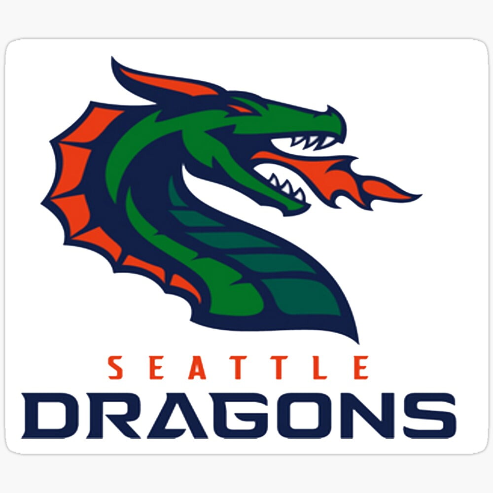 Seattle Dragons Logo Xfl Team Sticker Baseball Sticker, Football ...