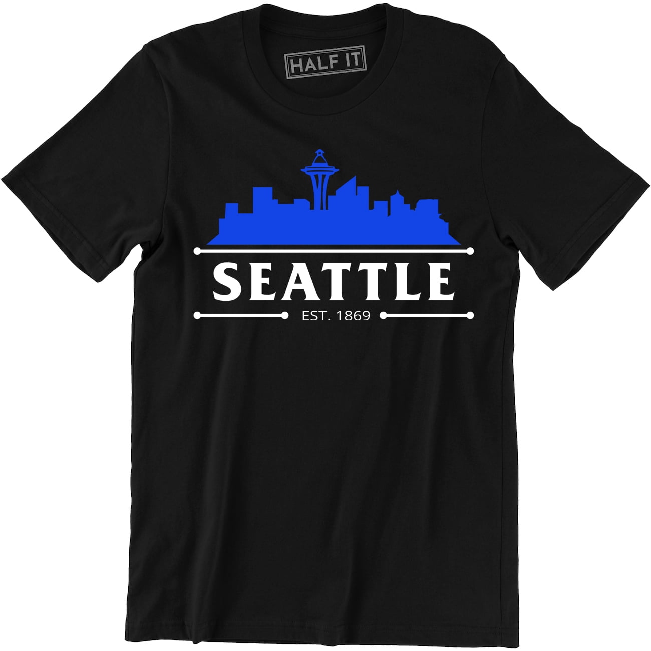 Seattle Est 1869 - Skyline Badge Seattle City Men's T-Shirt - Walmart.com