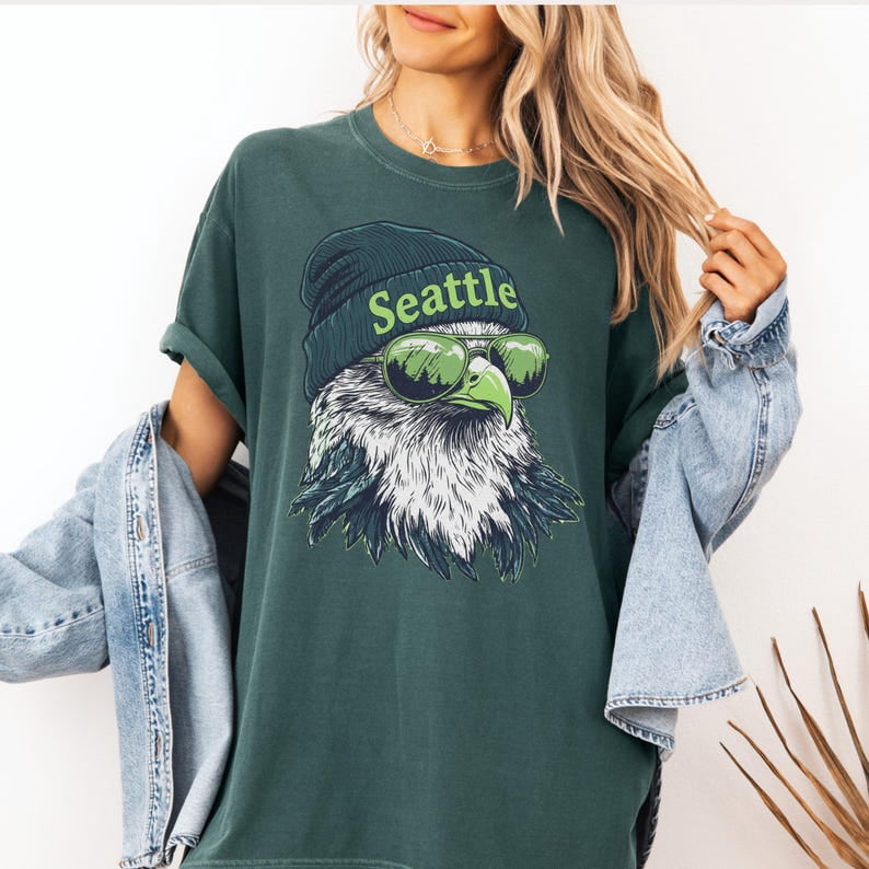 Seattle Football Crewneck Shirt, Seattle Mascot T-Shirt, Trendy Game ...