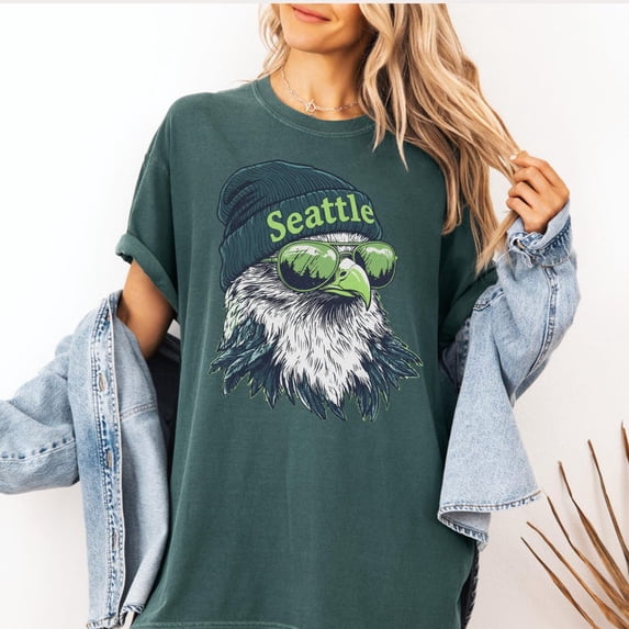 Seattle Football Crewneck Shirt, Seattle Mascot T-Shirt, Trendy Game ...