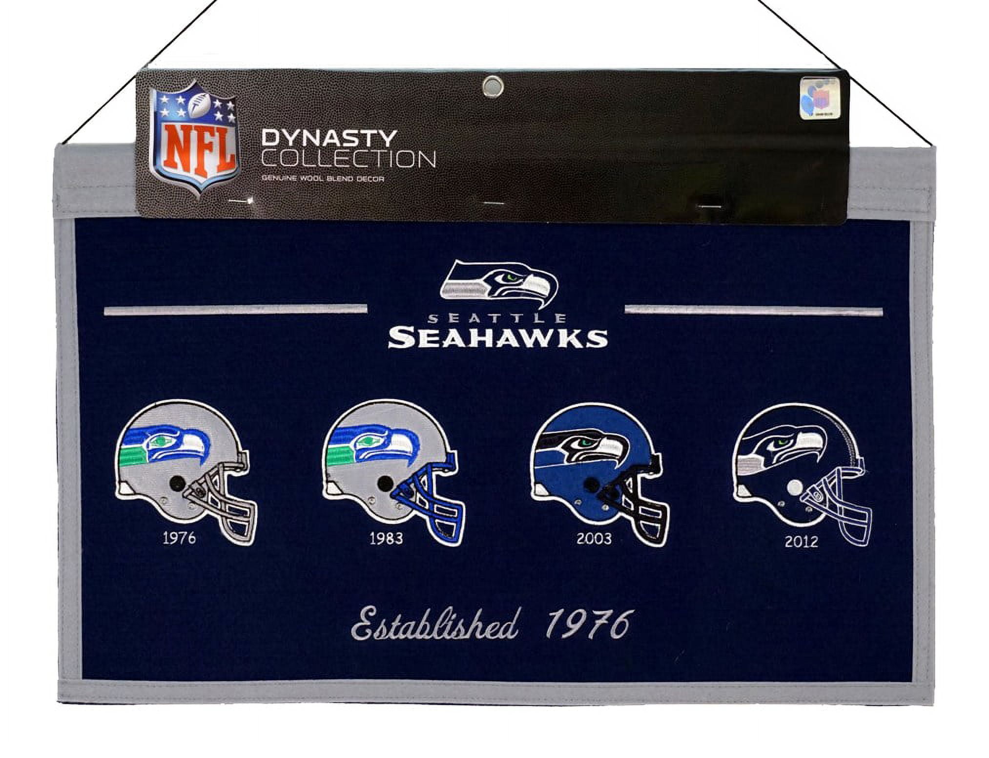 Seattle Football Seahawks Hanging Dynasty Banner - Featuring Logos from ...