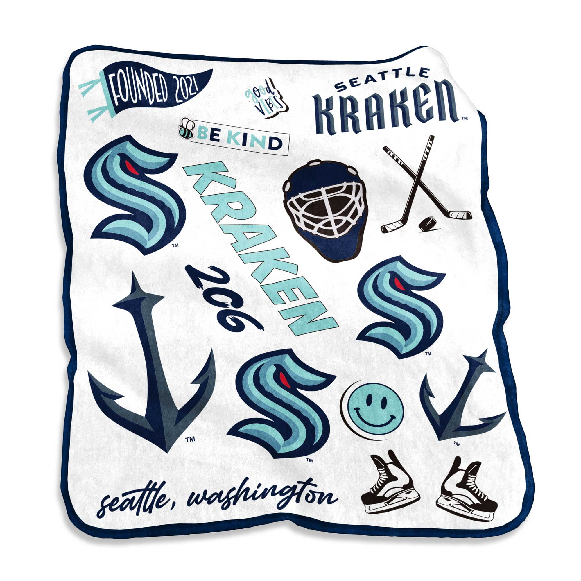 Seattle Kraken 50'' x 60'' Native Raschel Plush Throw Blanket - Walmart.com
