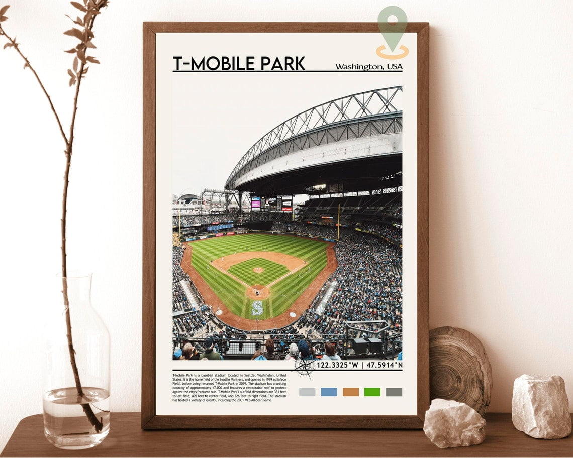Seattle Mariners Poster, T-Mobile Park Stadium For Baseball Lovers, T ...