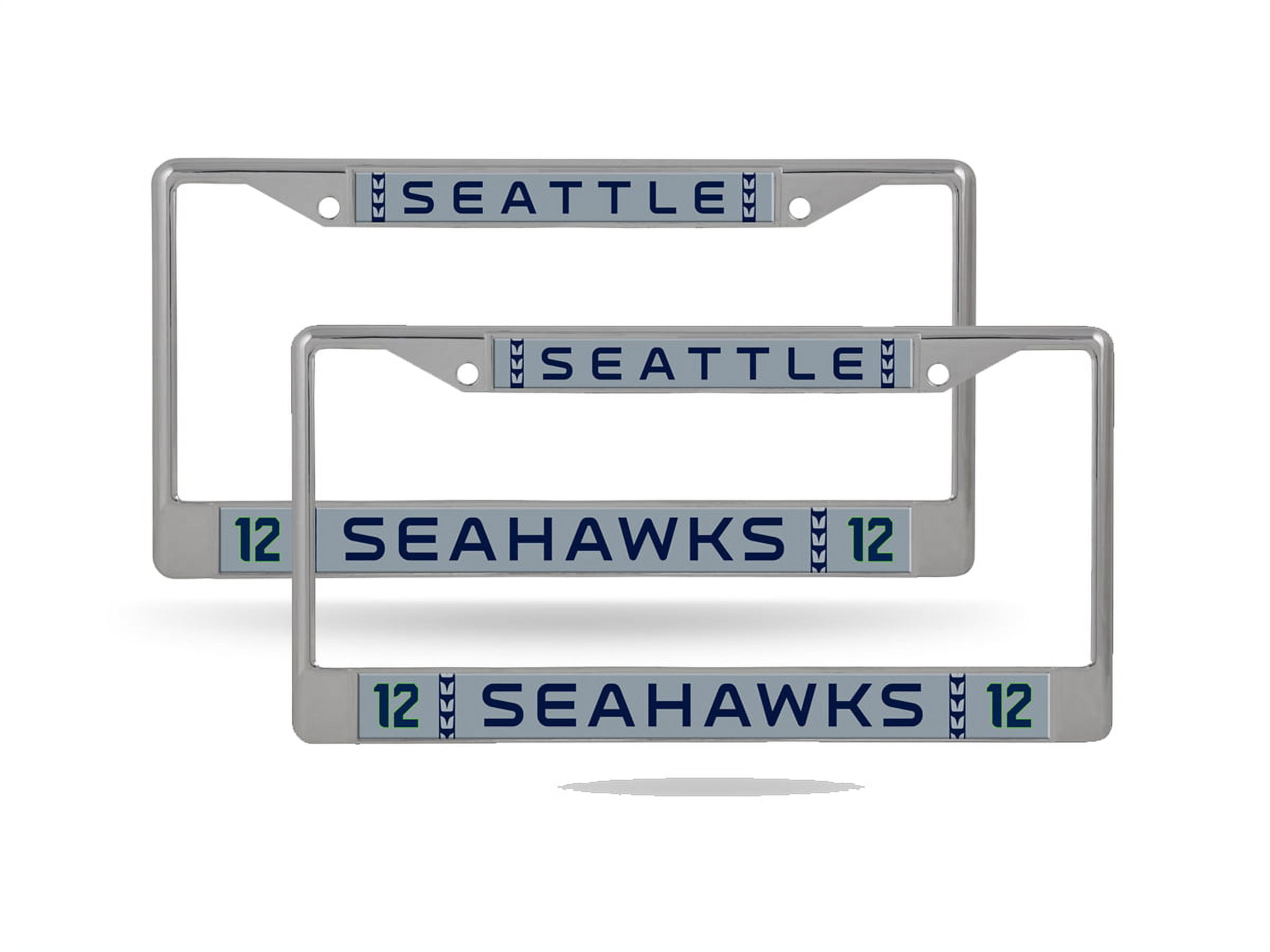Seattle Football Seahawks 12th Man Gray Jersey Chrome Metal License ...