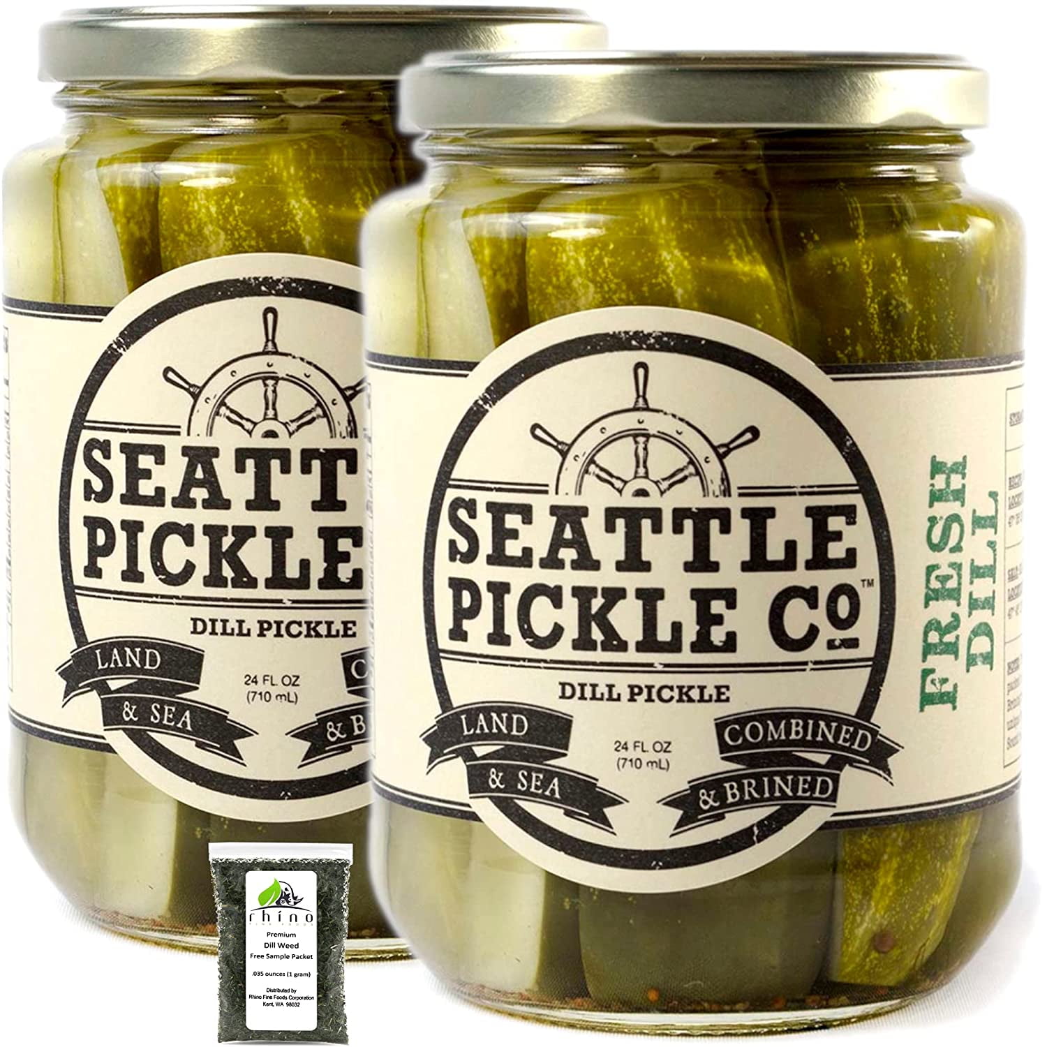 Seattle Pickle Co., Dill Pickles (Large) "Land & Sea, Combined & Brined ...