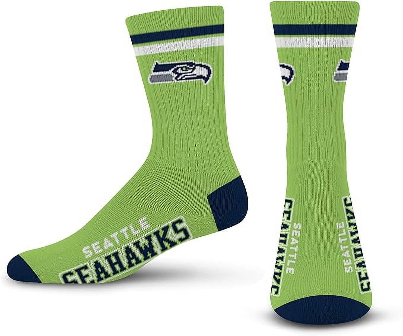Seattle Pro Football Socks Adult Team Logo and Colors Large Crew Sport ...