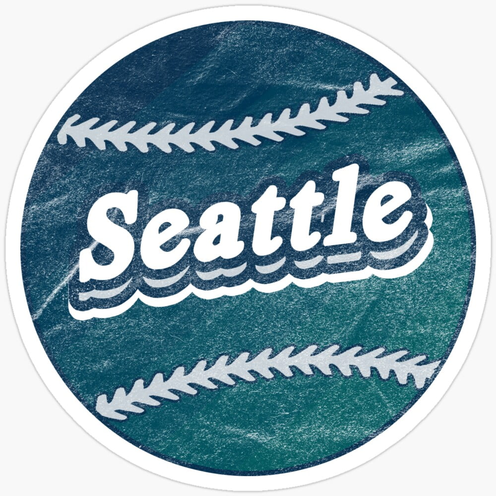 Seattle Retro Baseball Sticker Phone Decal Water Bottle Stickers Car ...