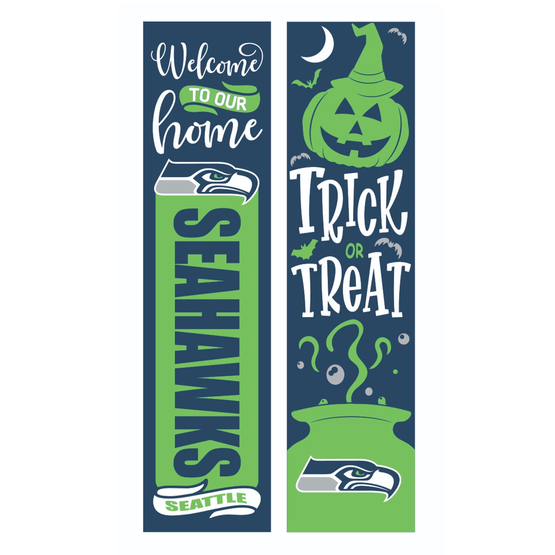 Seattle Seahawks 47" Double Sided Halloween Leaner Fan Sign - Walmart.com