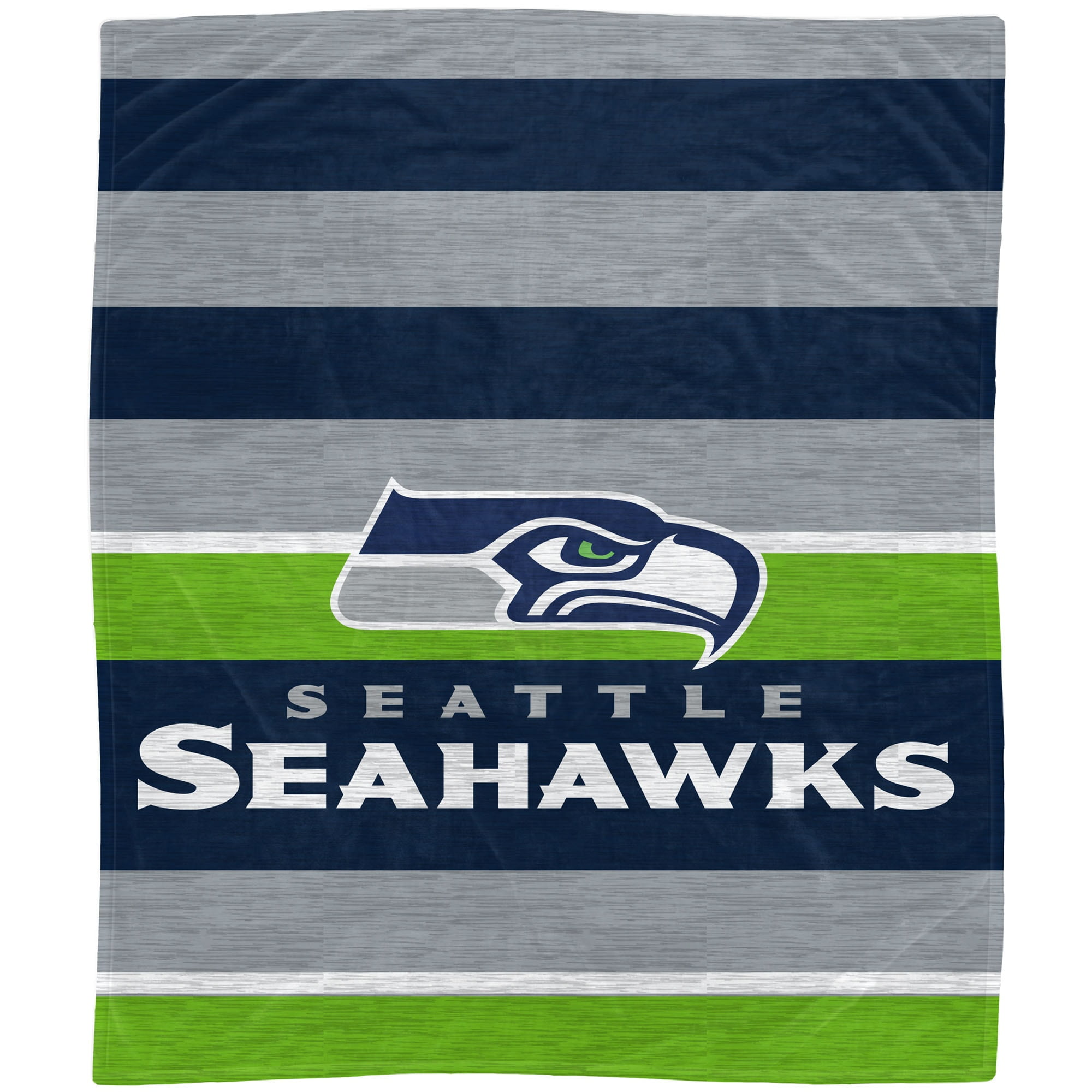 Seattle Seahawks Plush Throw Stripe Flannel Fleece Blanket 50'' x 60 ...