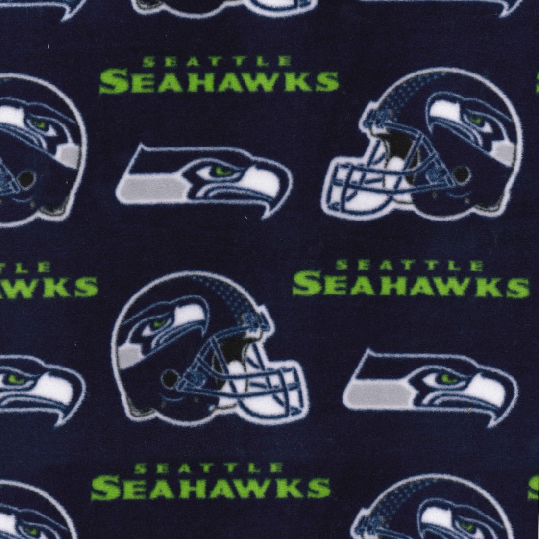 Seattle Seahawks 58" 100% Polyester Fleece Logo Sports Sewing & Craft ...