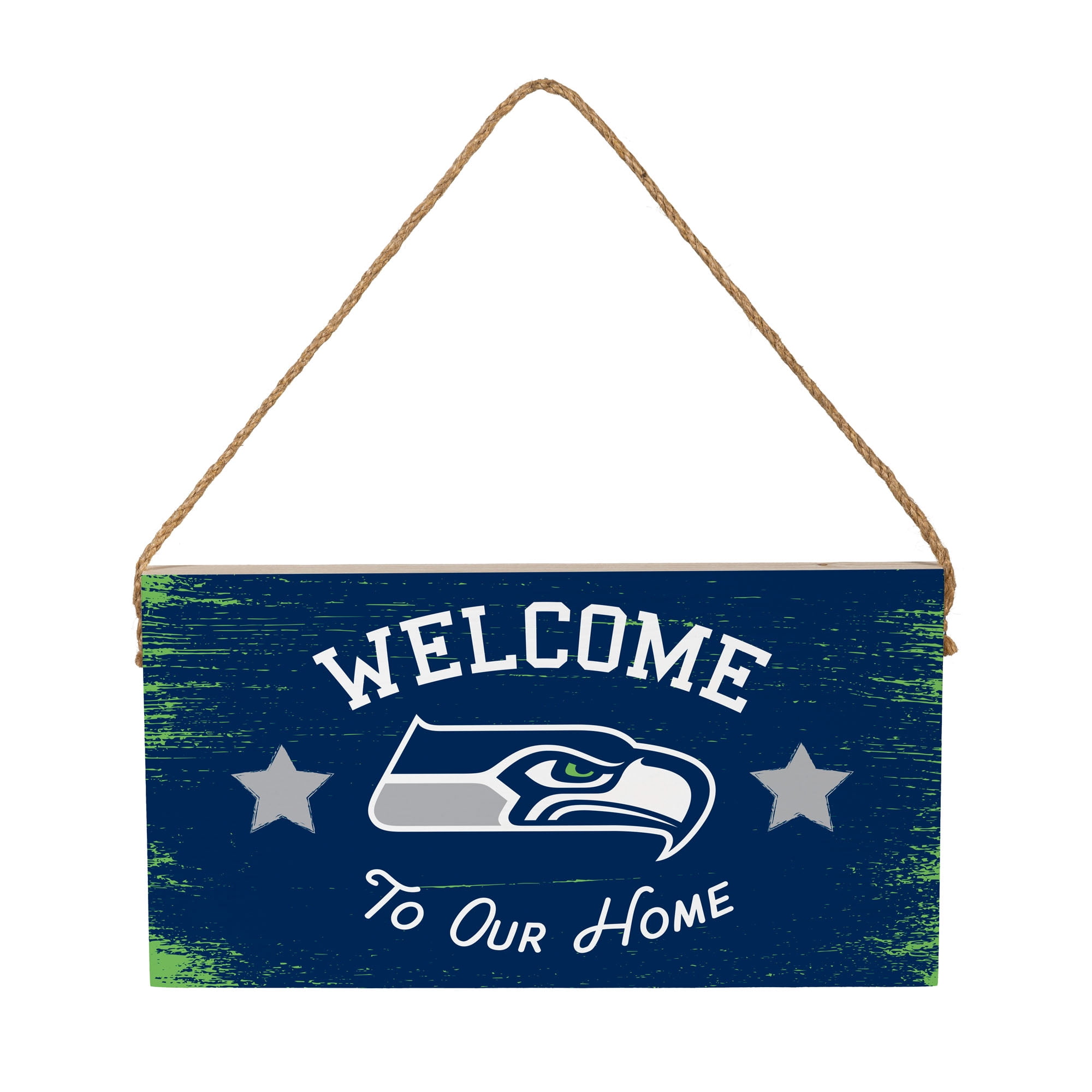 Seattle Seahawks 6" x 11" Welcome Home Wood Wall Sign with Rope Hanger ...