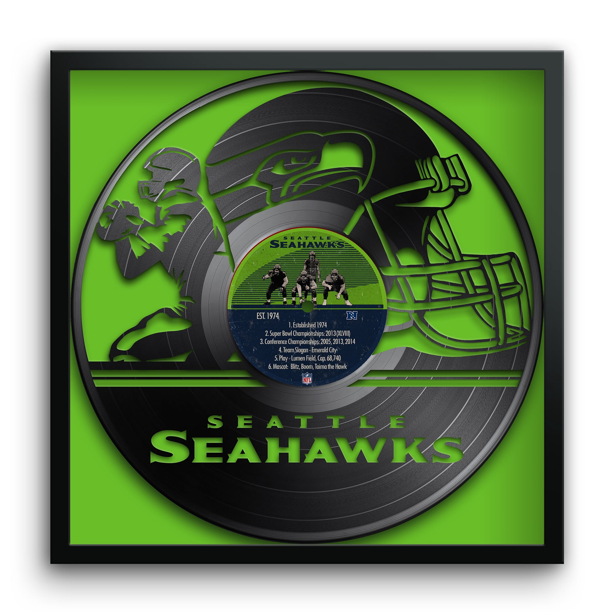 Seattle Seahawks Framed 13" x 13" Vinyl Record Art Print - Walmart.com