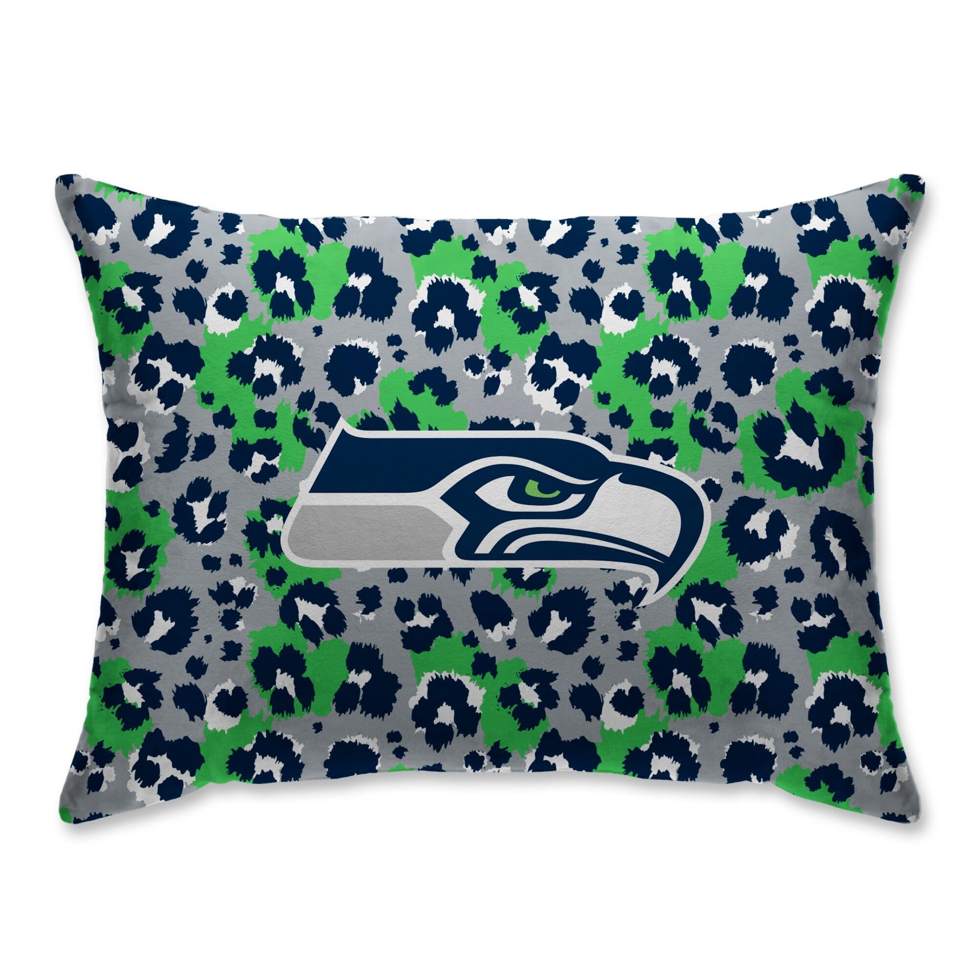 Seattle Seahawks Leopard Plush Bed Pillow - Blue - Walmart.com