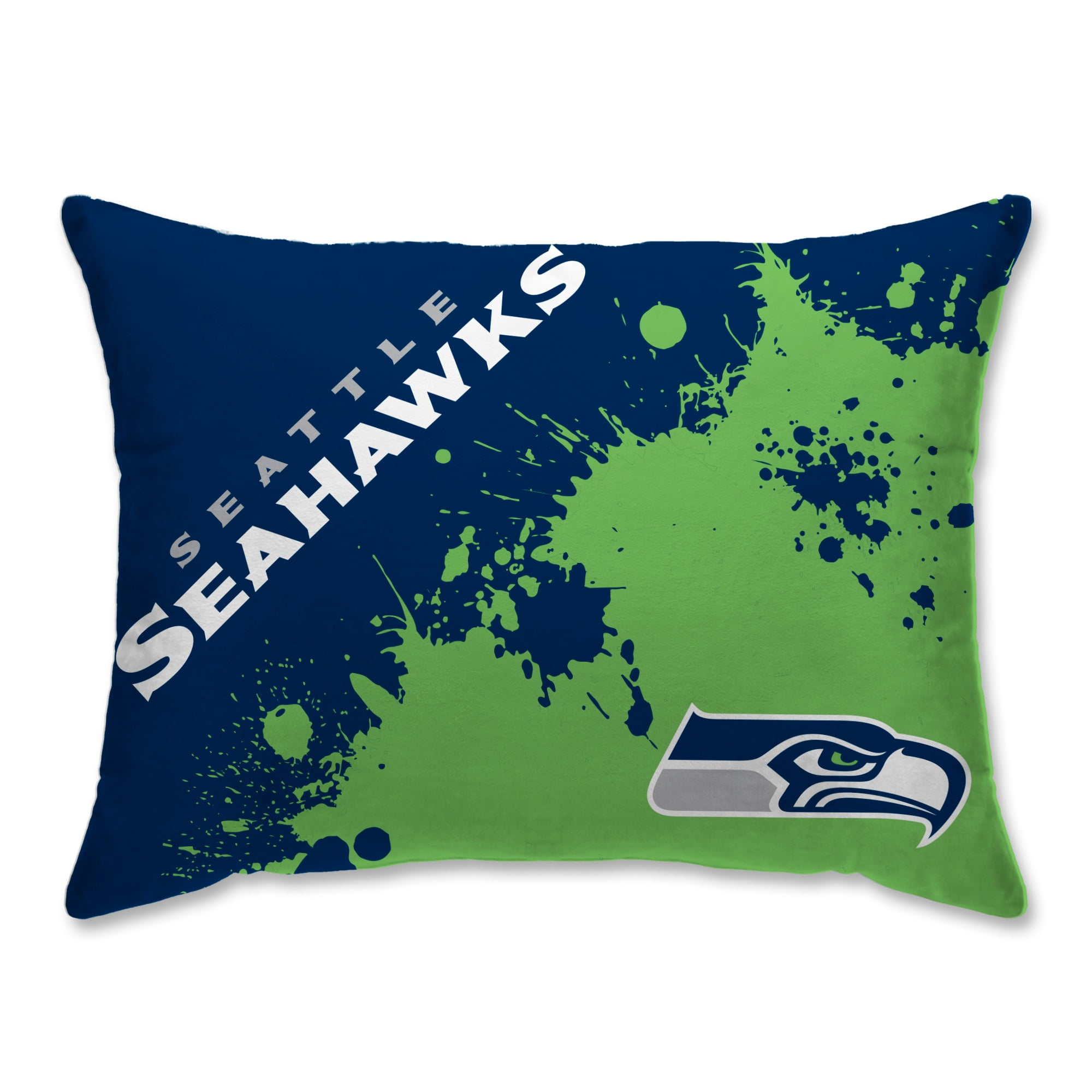 Seattle Seahawks Splatter Plush Bed Pillow - Blue - Walmart.com