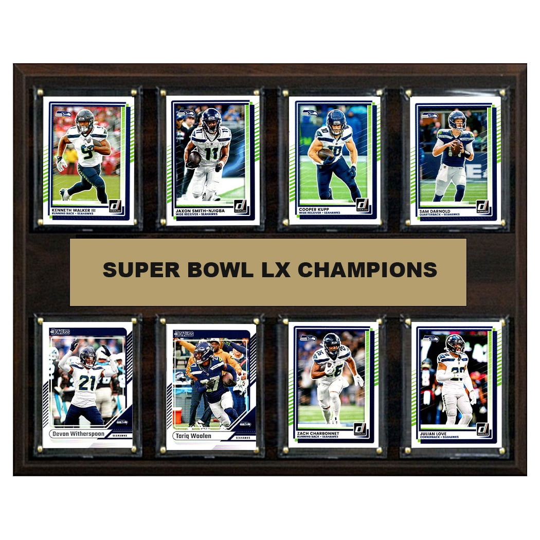 Seattle Seahawks Super Bowl LX Champions 12" x 15" Eight-Card Plaque ...