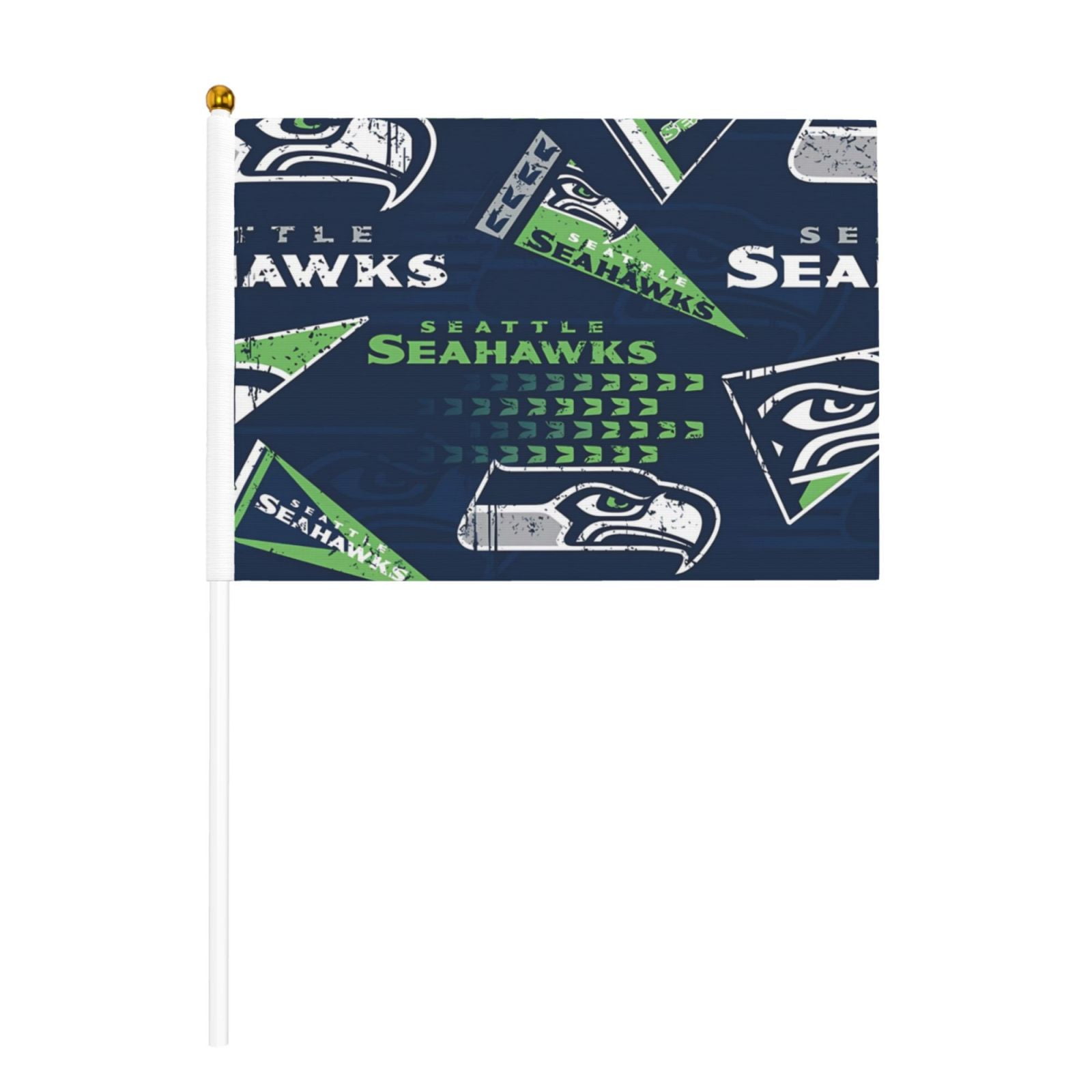 Seahawks Football Team support double-sided hand-waved flag 5.5x8.2in ...