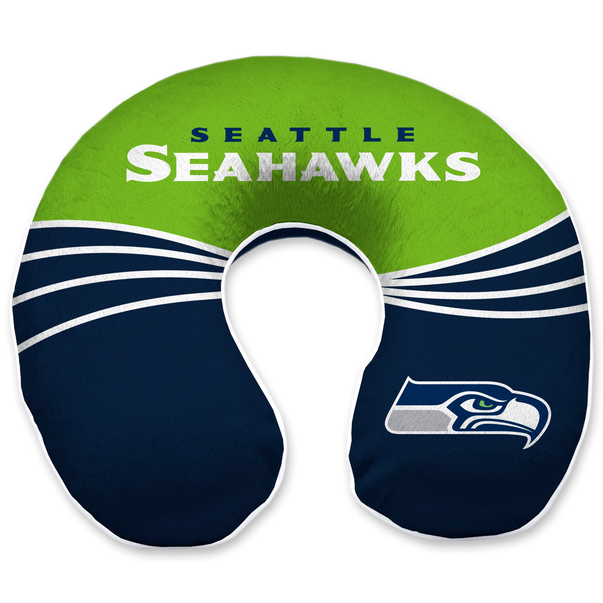 Seattle Seahawks Wave Memory Foam U-Neck Travel Pillow - Blue - Walmart.com