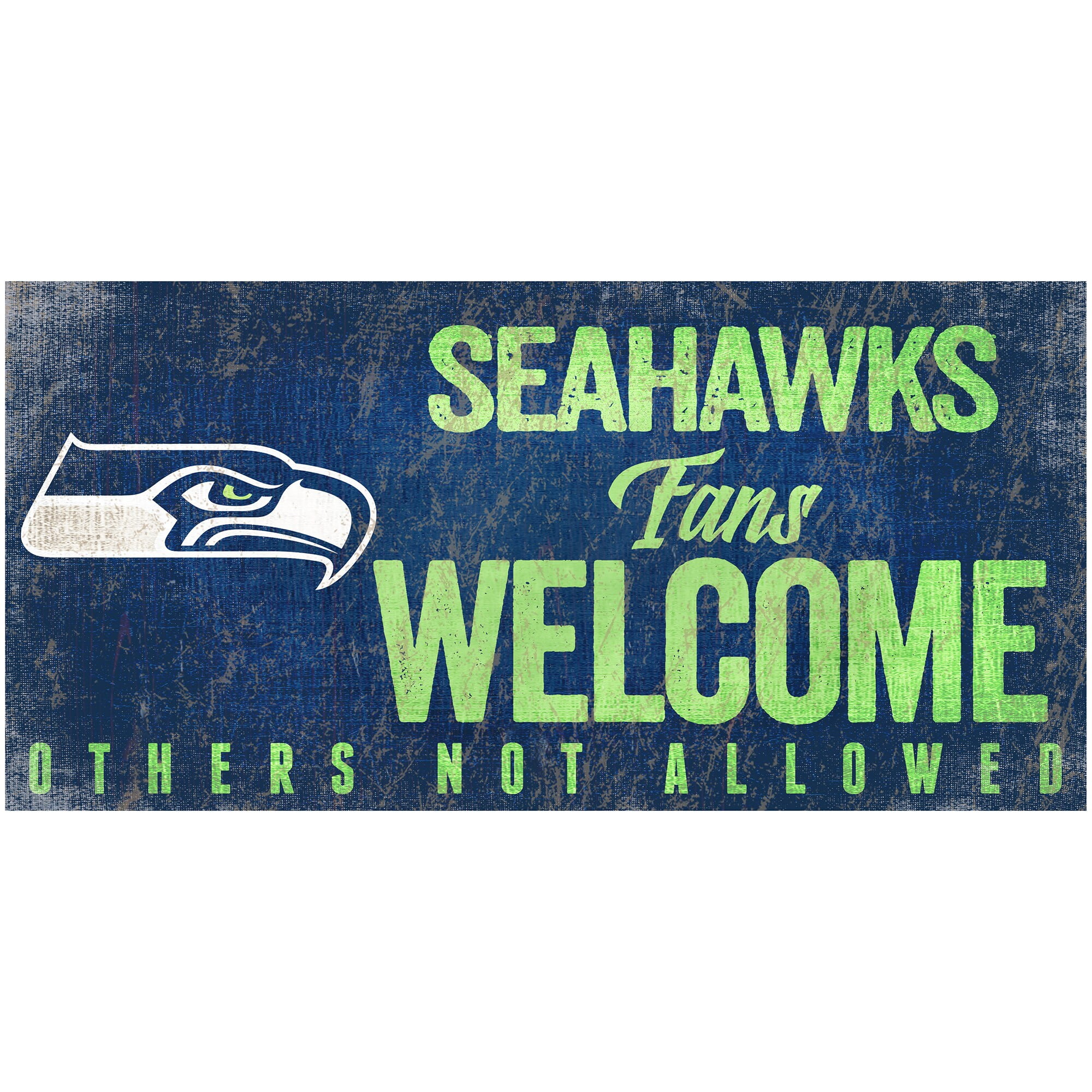 Seattle Seahawks 6" x 12" Fans Welcome Sign - Walmart.com