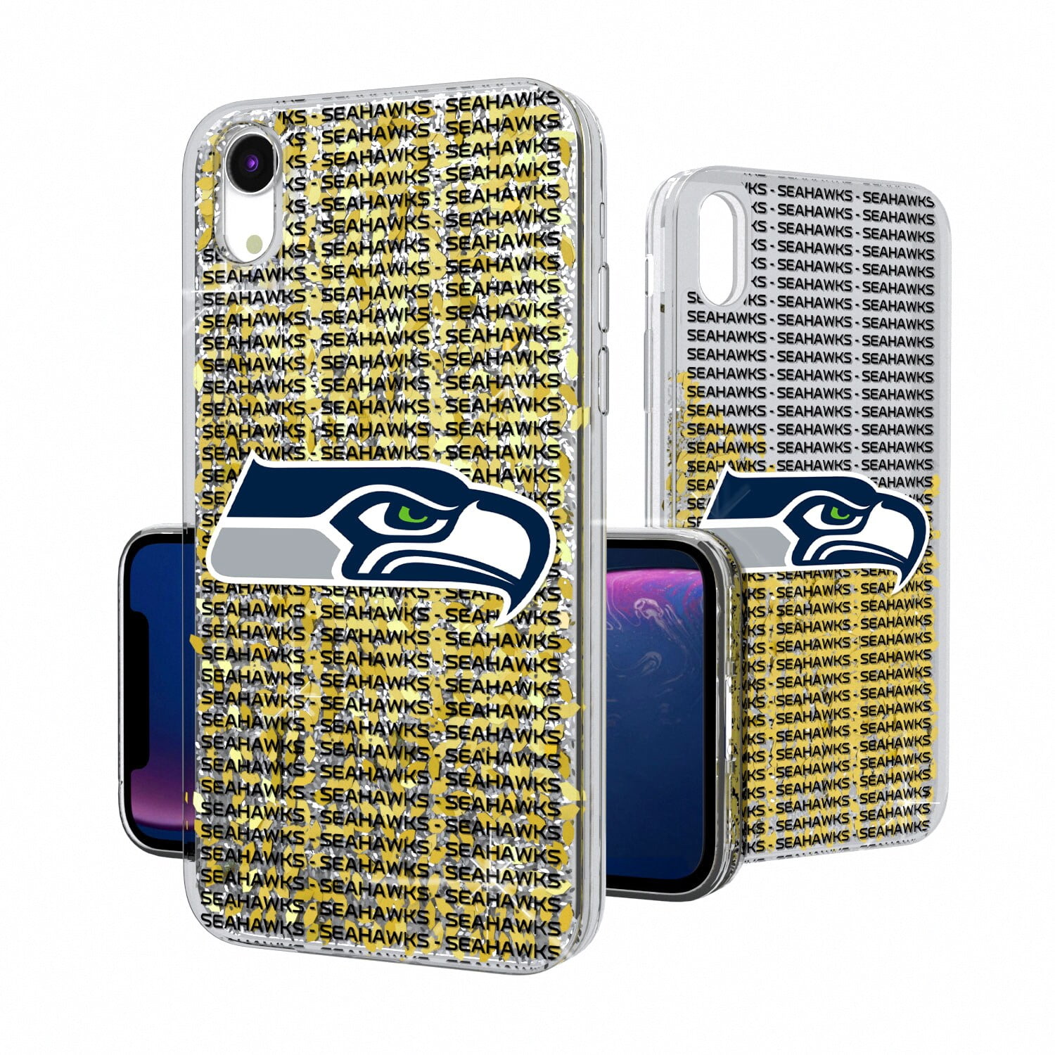 Seattle Seahawks iPhone Text Backdrop Design Glitter Case - Walmart.com