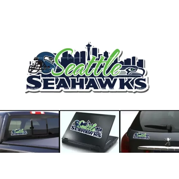 Seattle Seattle Football Team Sticker Decal Skyline Car Truck Window ...